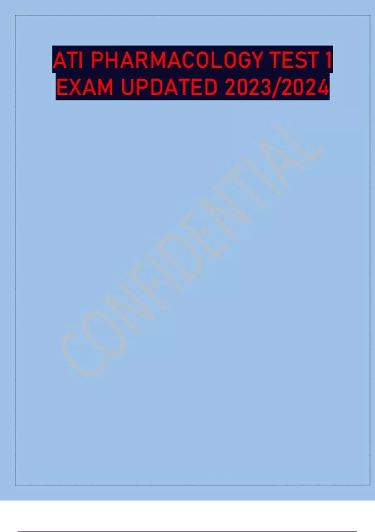 ATI PHARMACOLOGY TEST 1 EXAM UPDATED 2023/2024 - Ati Pharmacology ...