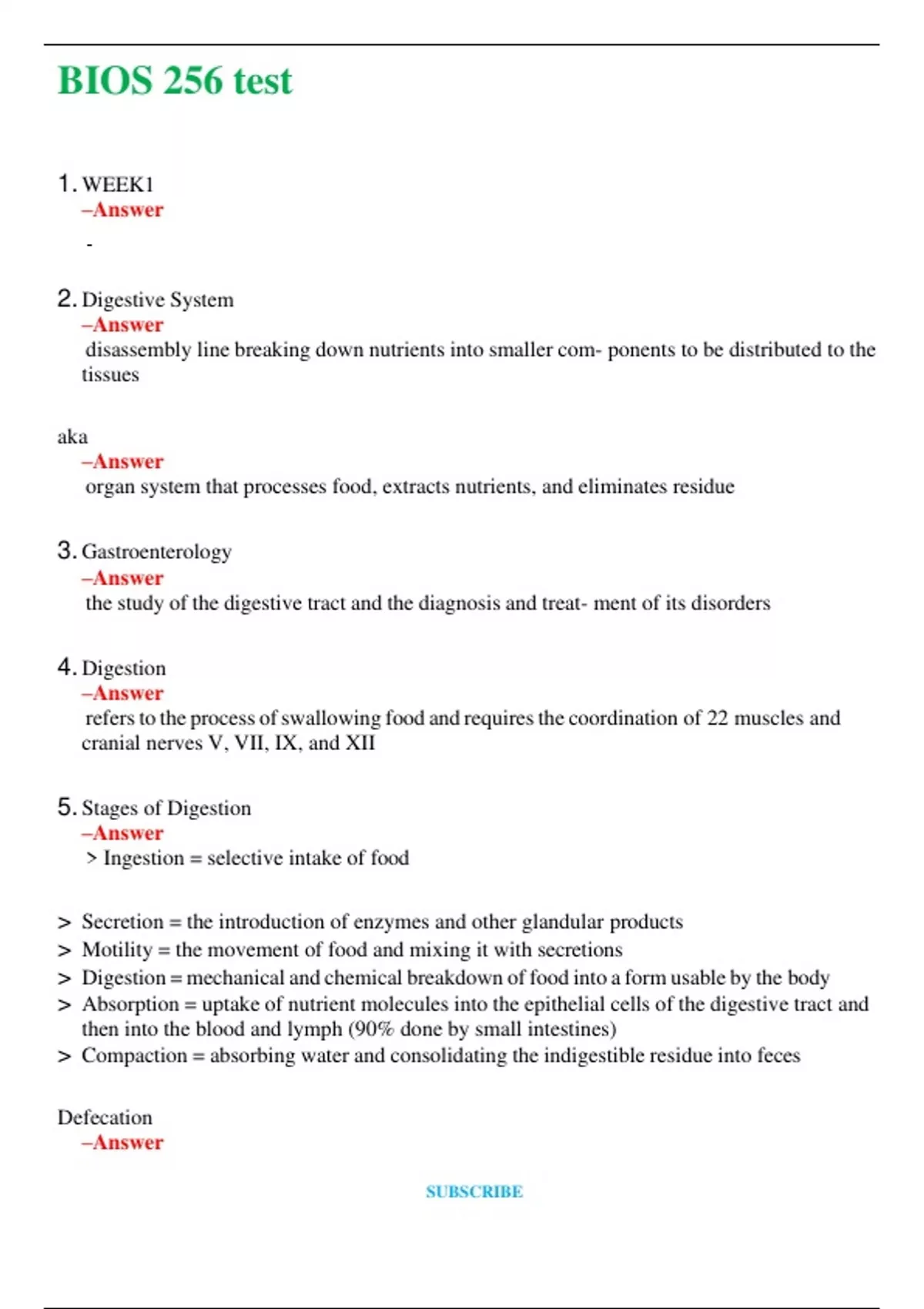 BIOS 256 Test (Latest 2024 / 2025) Questions and Answers (Verified ...
