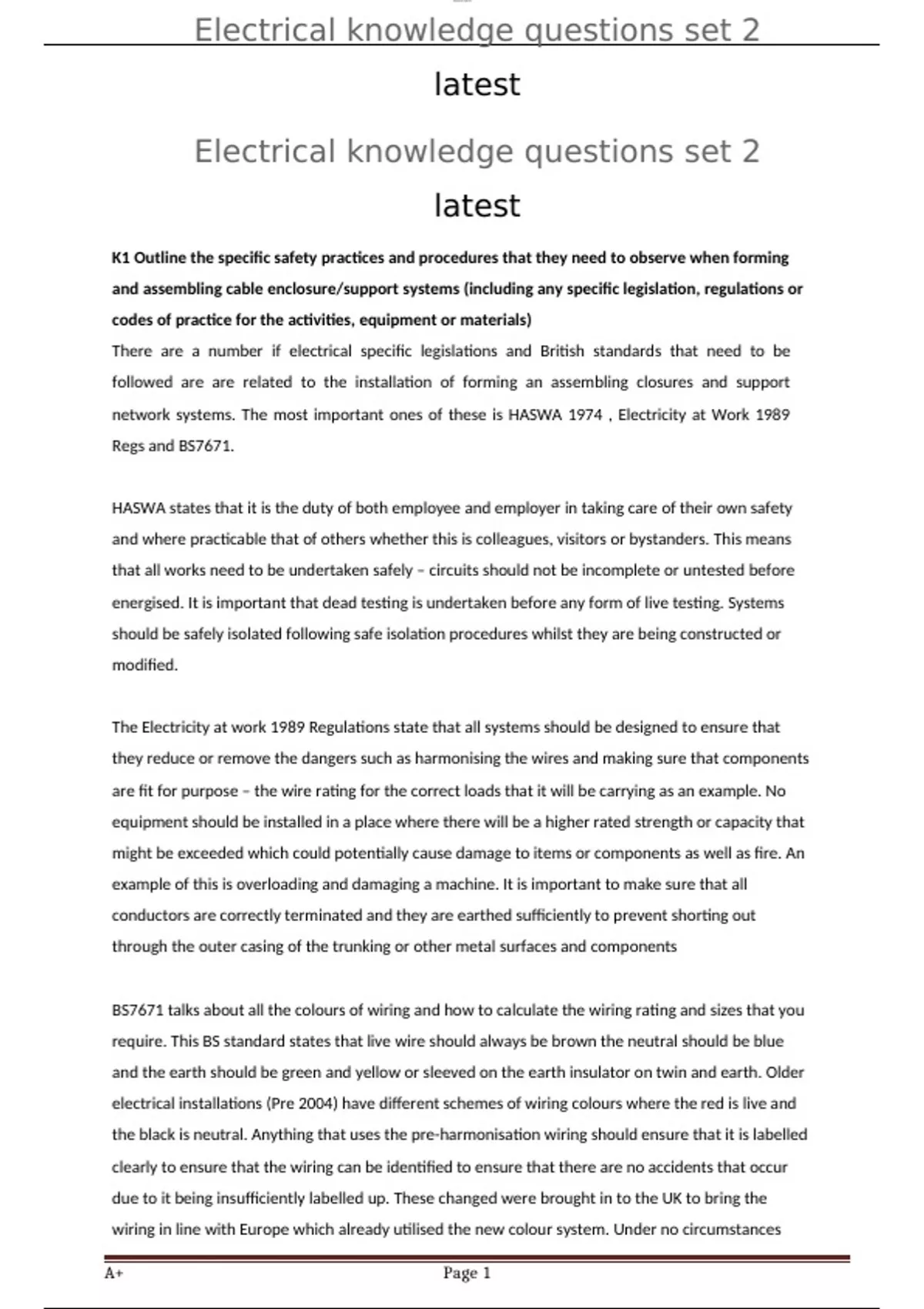 Electrical knowledge questions set 2 latest 2024 - Electrical knowledge ...