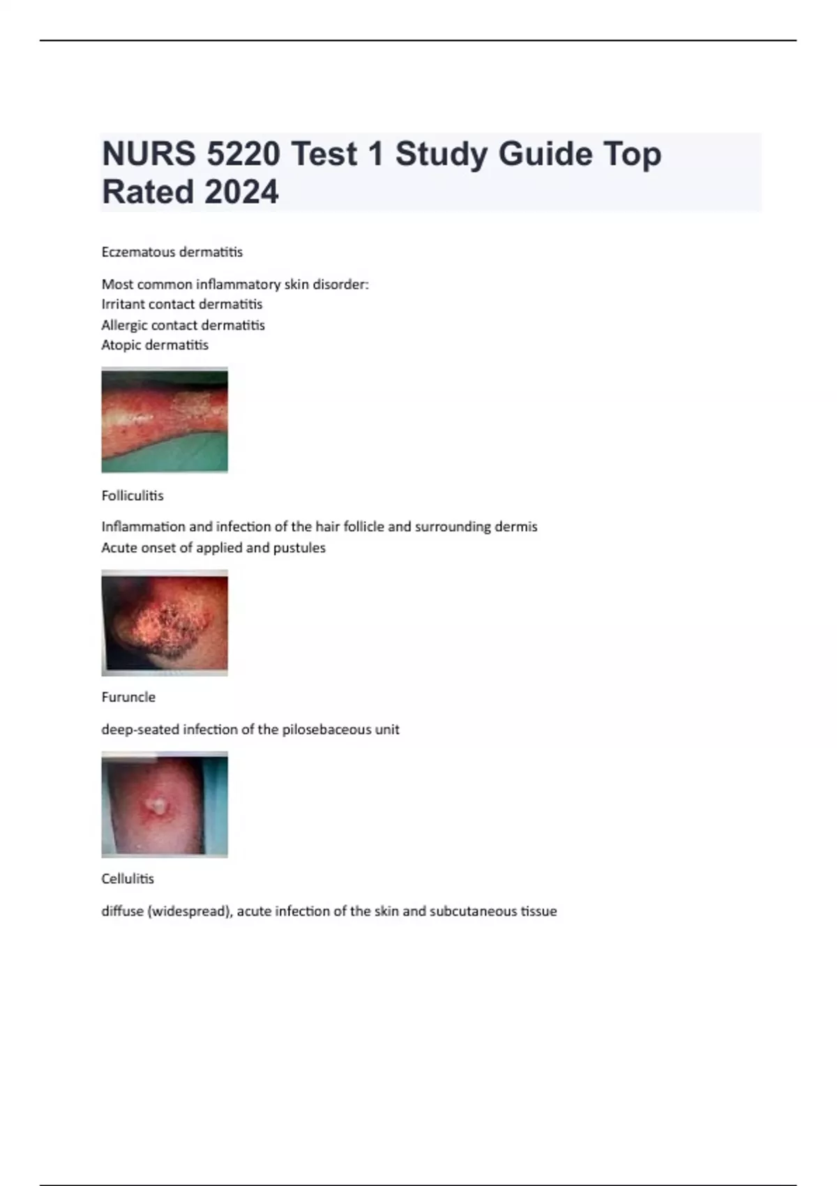 NURS 5220 Test 1 Study Guide Top Rated 2024 - Nurs 5220 - Stuvia US