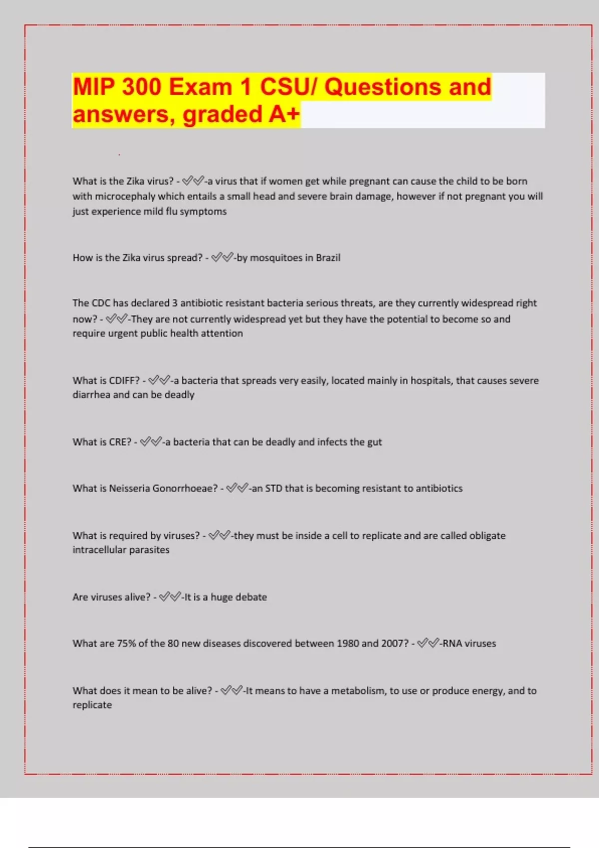 MIP 300 Exam 1 CSU/ Questions and answers, graded A+ / 2024-25 Exam ...