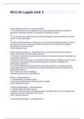 SCCJA Legals Unit 3 Questions with correct Answers 2024 - Sccja - Stuvia US