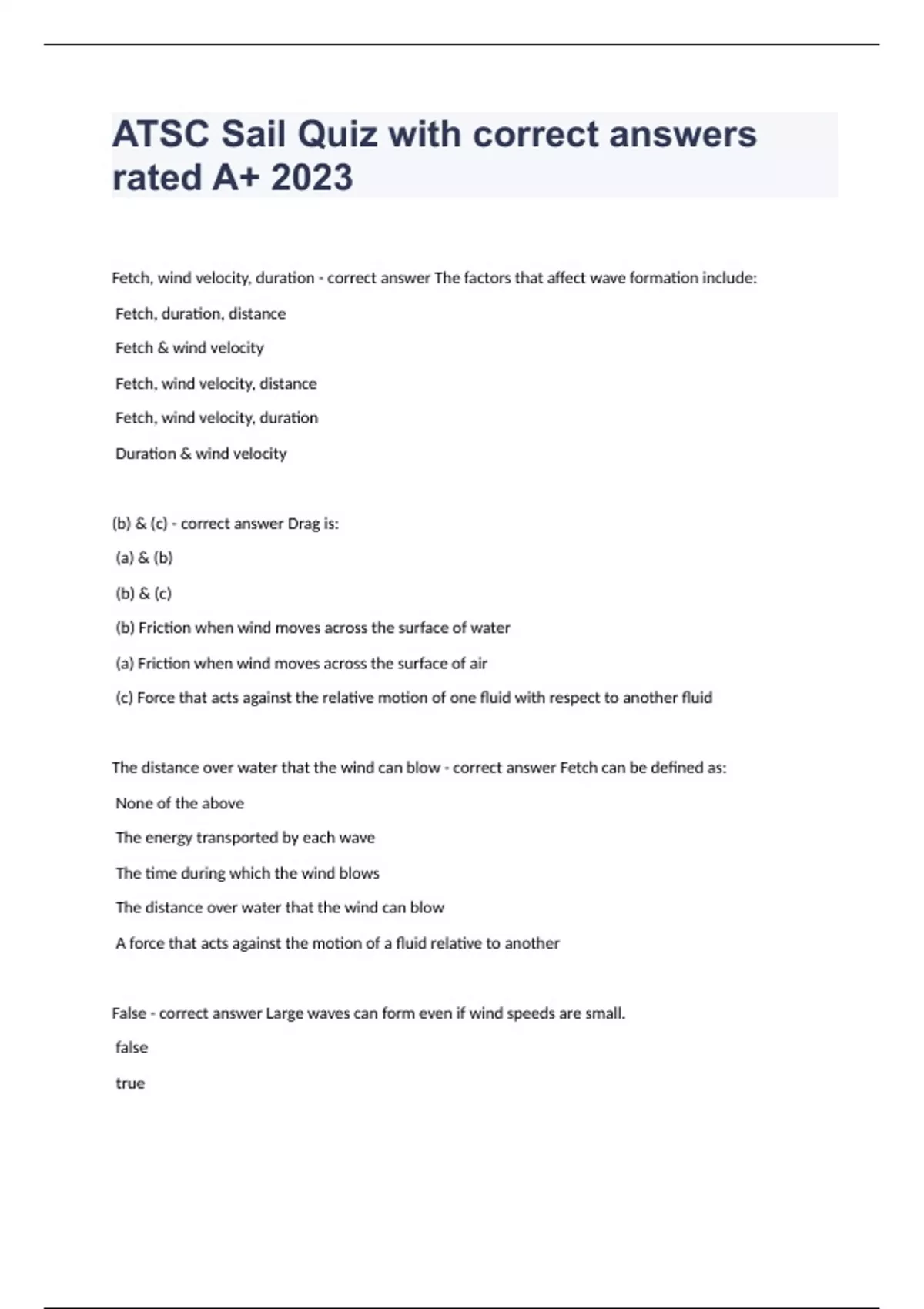 Atsc Sail Question And Answers Correctly Solved 2024 Atsc Stuvia Us