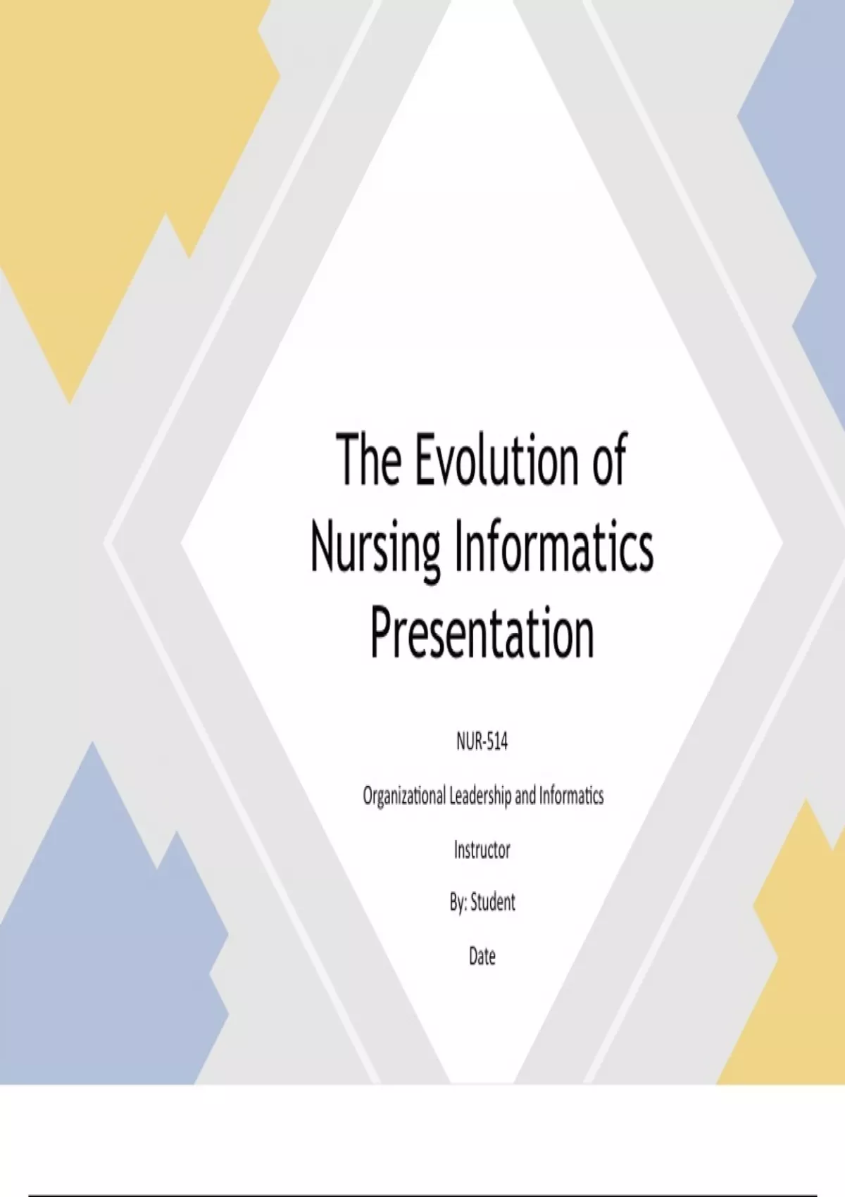 NUR-514 The Evolution of Nursing Informatics Presentation (2024) - NUR-514 The Evolution of ...