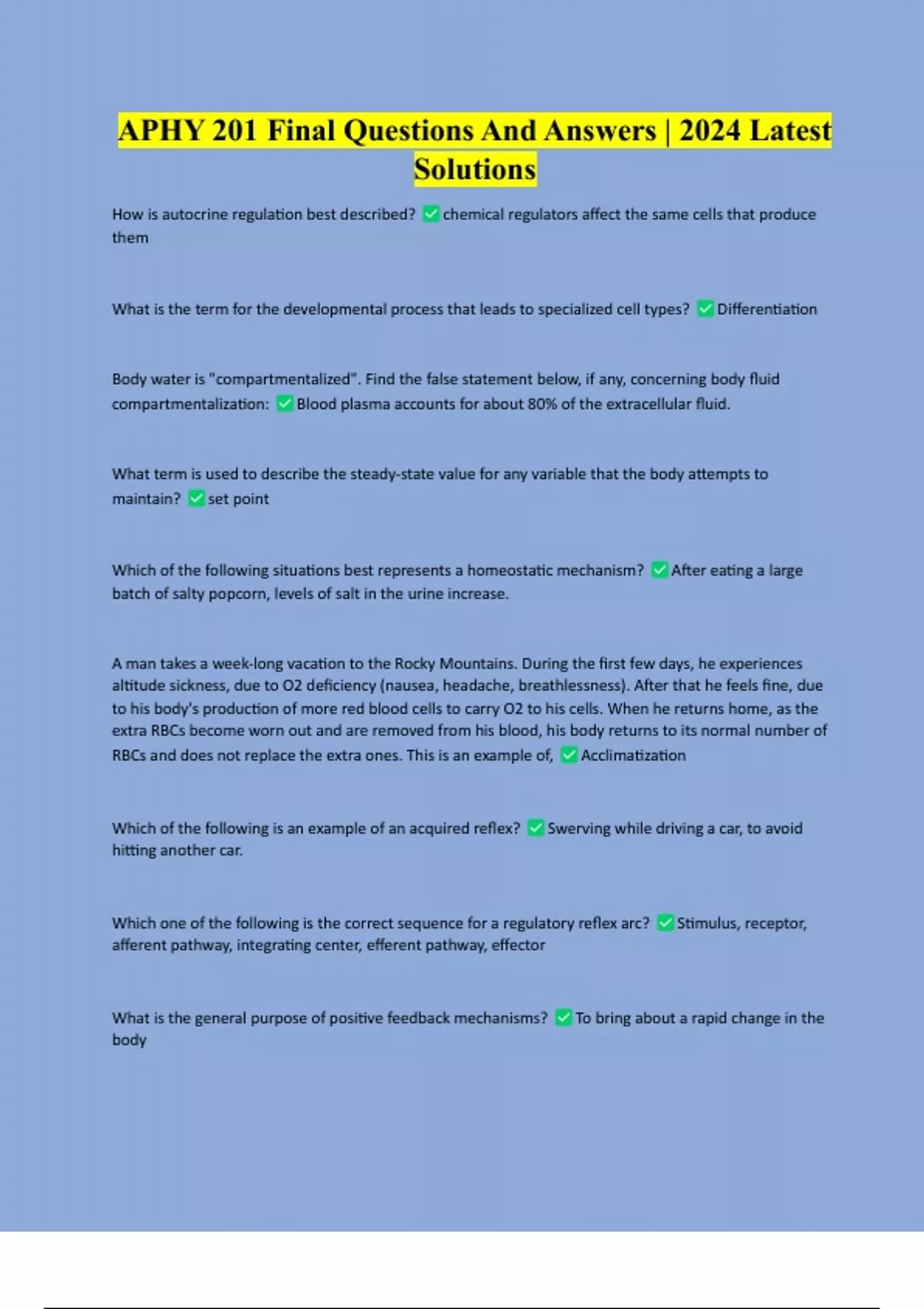 APHY 201 Final Questions And Answers | 2024 Latest Solutions - APHY 201 ...