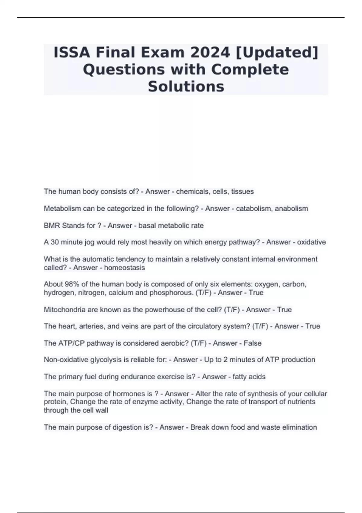 ISSA Final Exam 2024 [Updated] Questions with Complete Solutions - ISSA ...