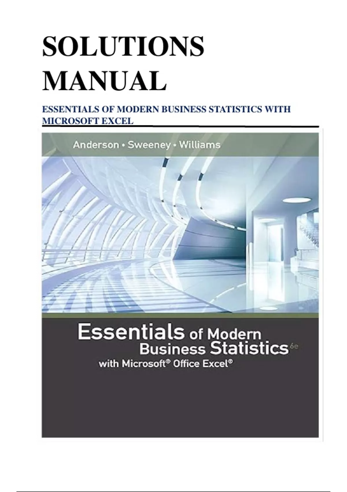 Solution Manual - Essentials of Modern Business Statistics with ...