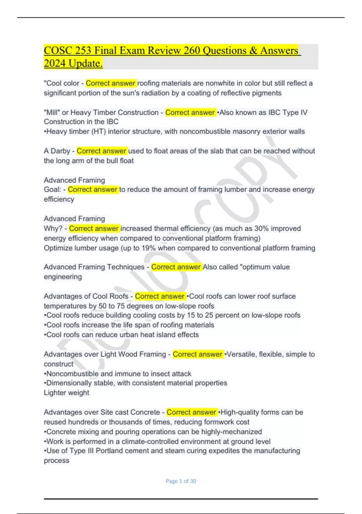 COSC 253 Final Exam Review 260 Questions & Answers 2024 Update. - INRAT - Stuvia US