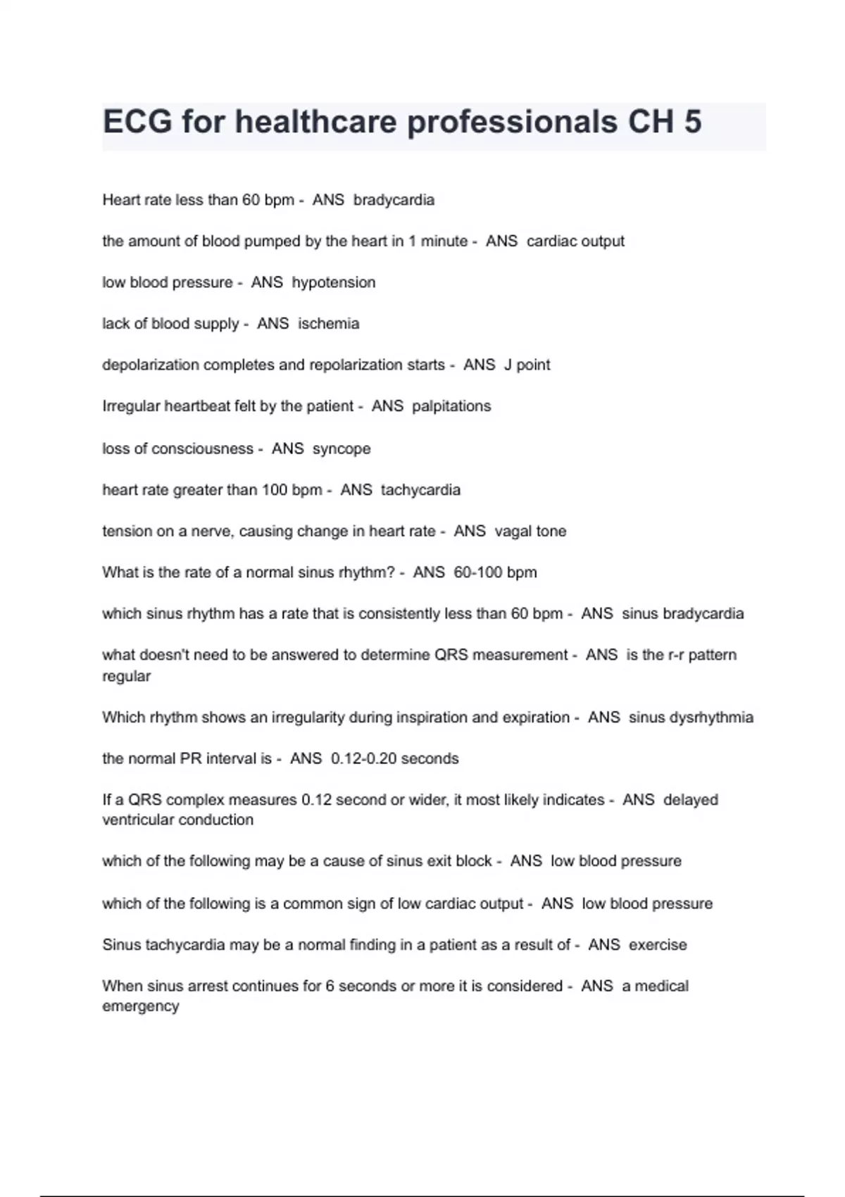 ECG for healthcare professionals CH 5 2024 REVISED - ECG for healthcare professionals CH 5 ...