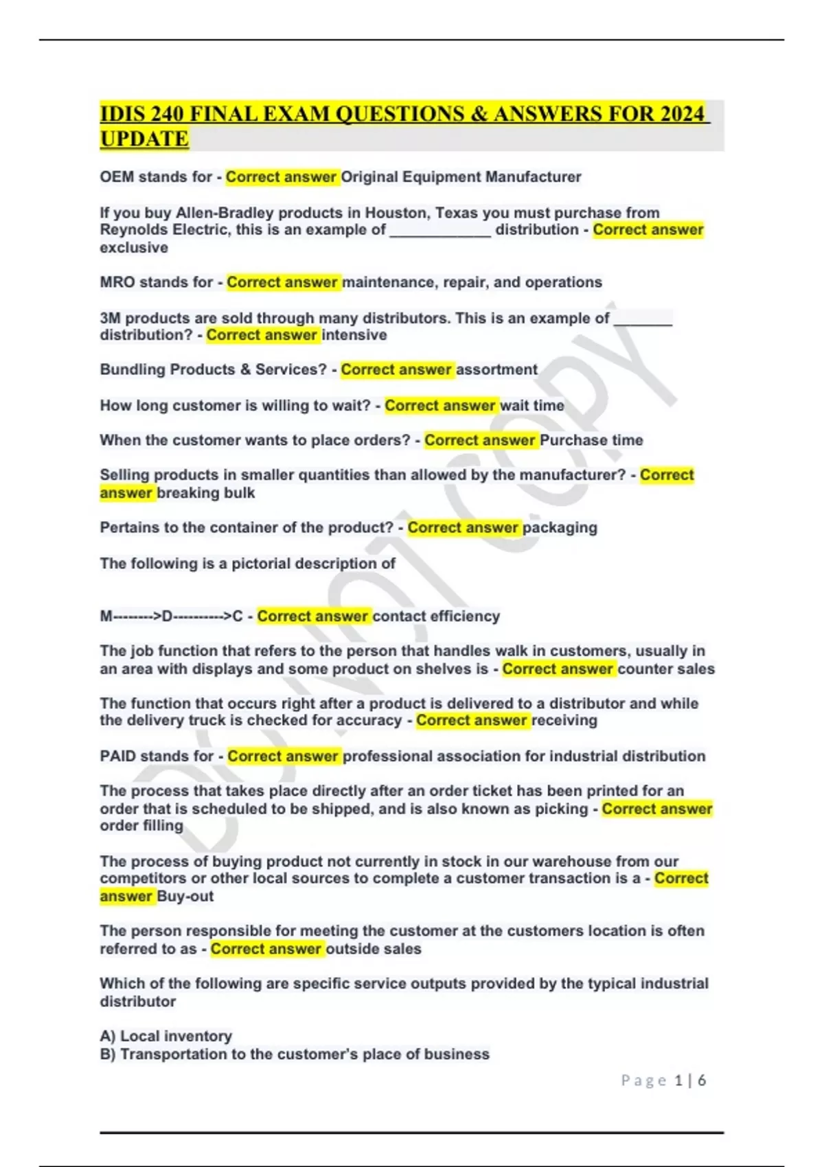 IDIS 240 FINAL EXAM QUESTIONS & ANSWERS FOR 2024 UPDATE - INRAT - Stuvia US