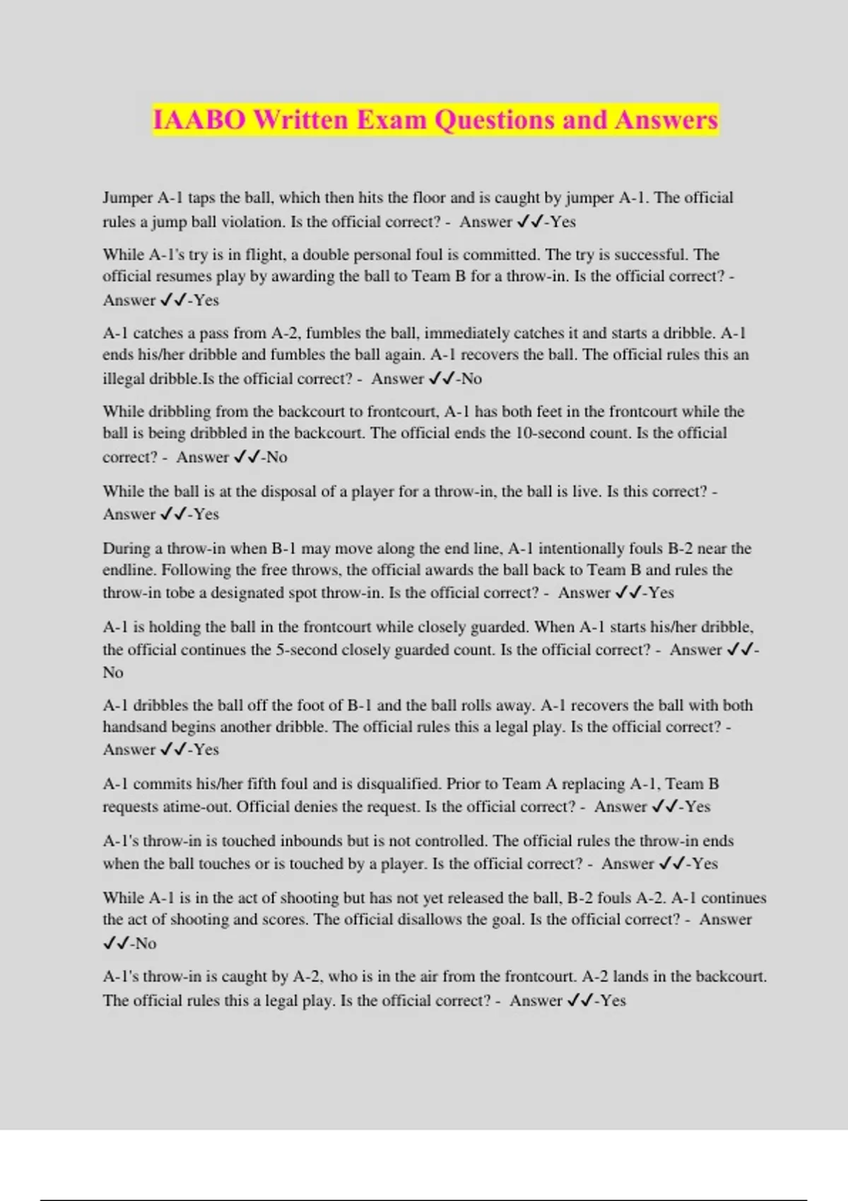 IAABO Bundled Exams Questions and Answers | 100% Verified and Updated ...