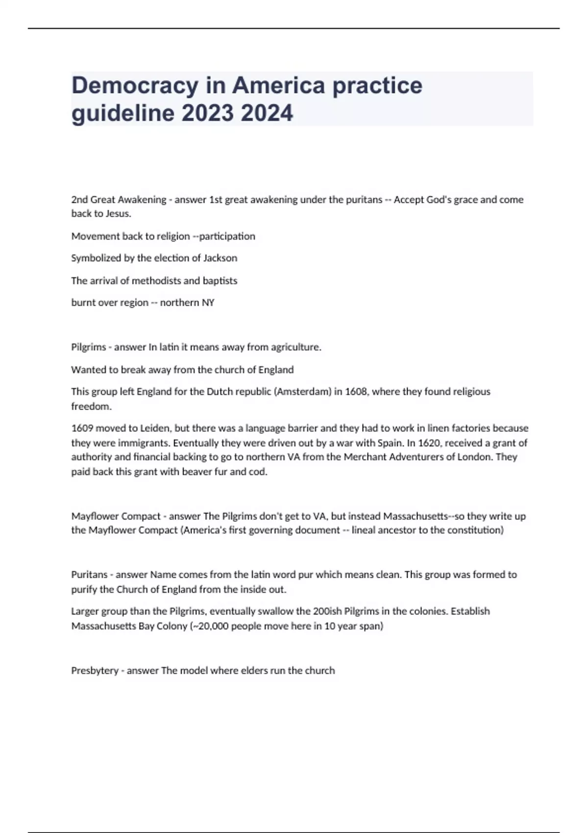 Democracy in America practice guideline 2023/ 2024 - American Democracy ...