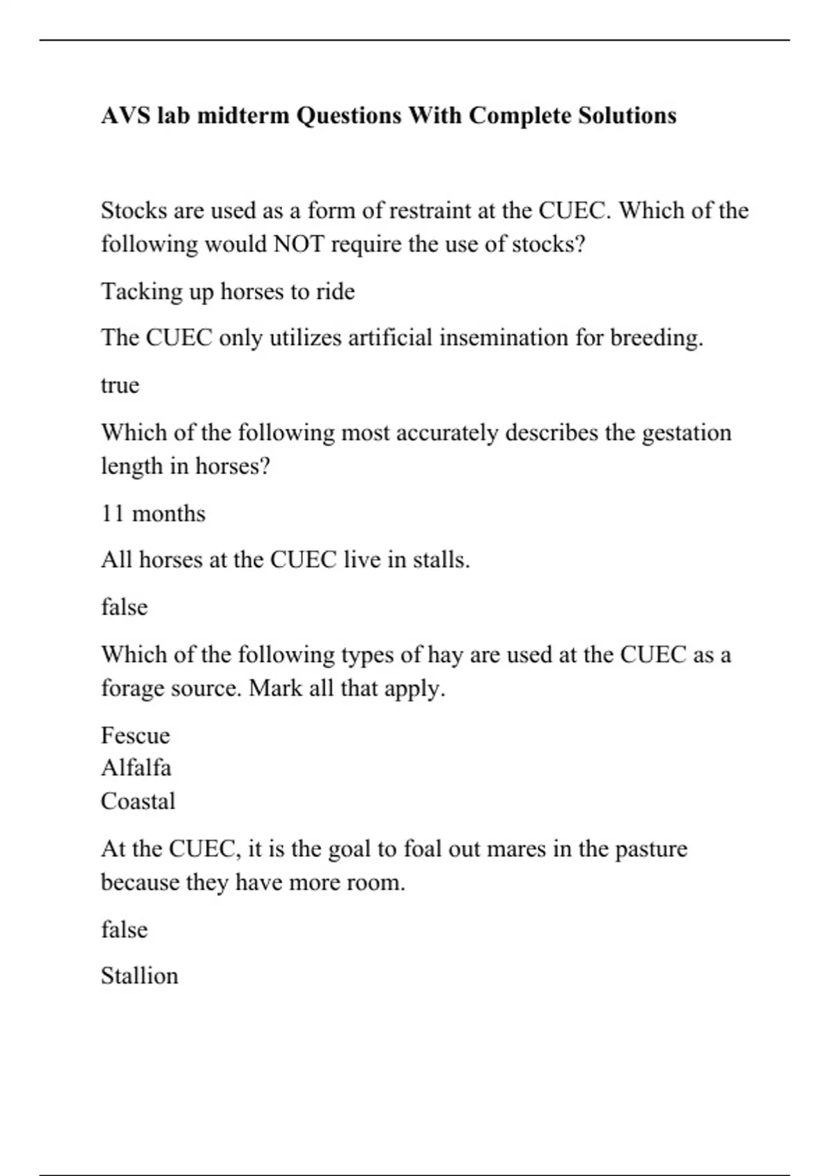 AVS lab midterm Questions With Complete Solutions - AVS - Stuvia UK