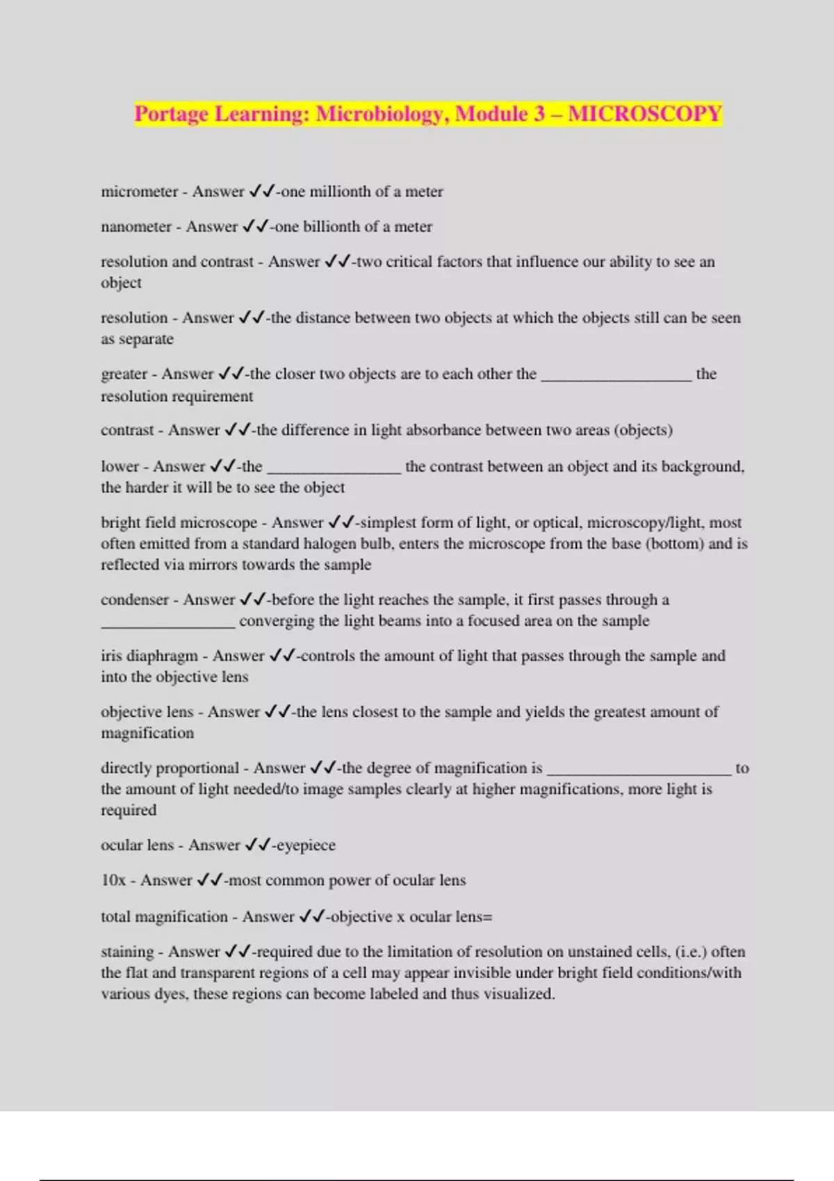Portage Learning: Microbiology, Module 3 – MICROSCOPY - Portage ...