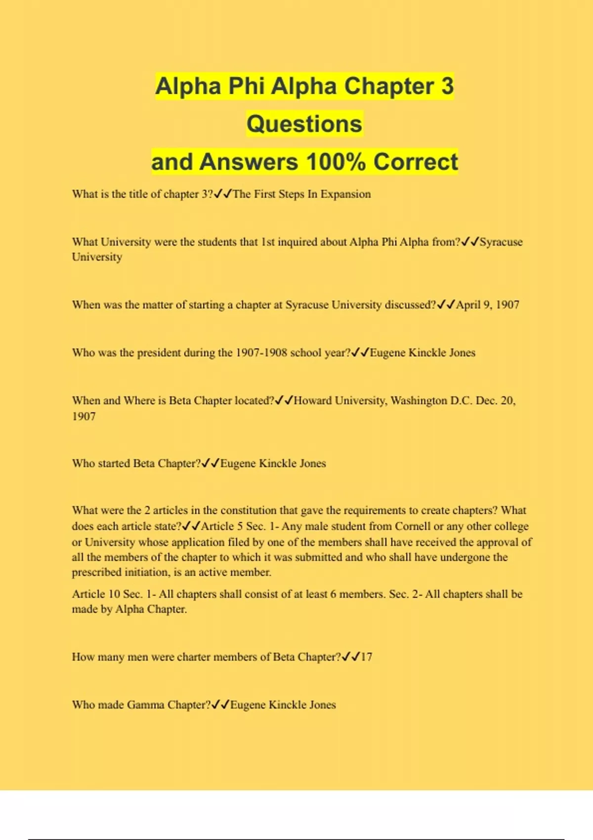 Alpha Phi Alpha Chapter 3 Questions and Answers 100% Correct - Alpha ...