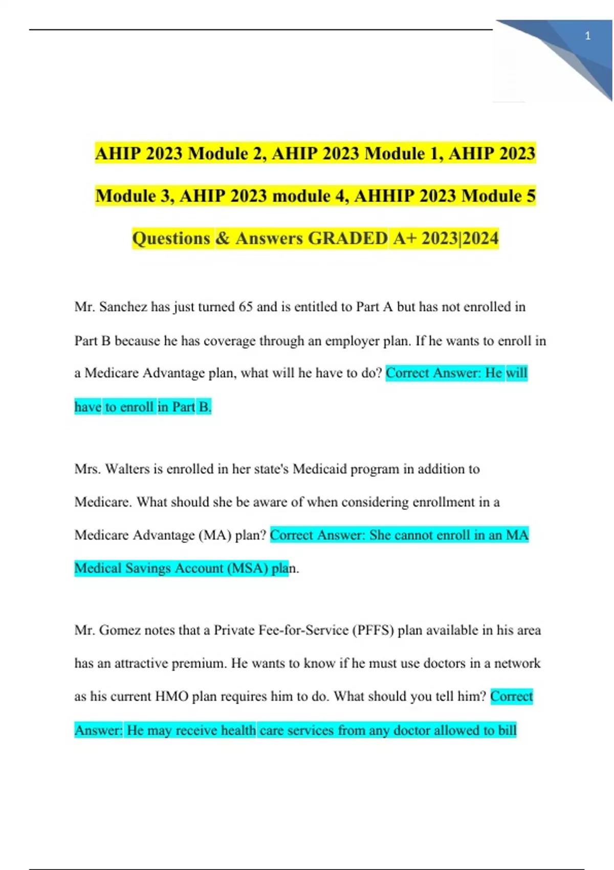 (COMBINED) AHIP 2023 Module 2, AHIP 2023 Module 1, AHIP 2023 Module 3 ...