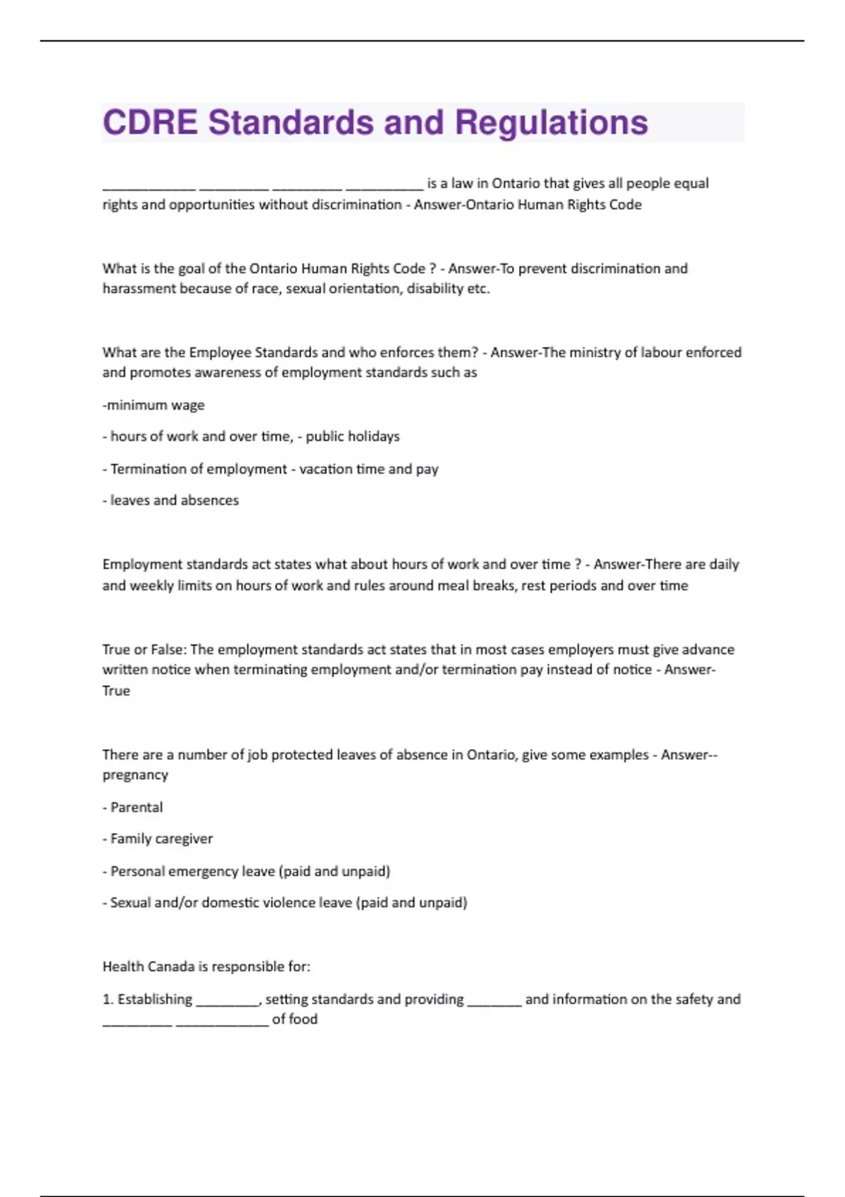 CDRE Standards and Regulations CDRE Standards and Regulations - CDRE ...