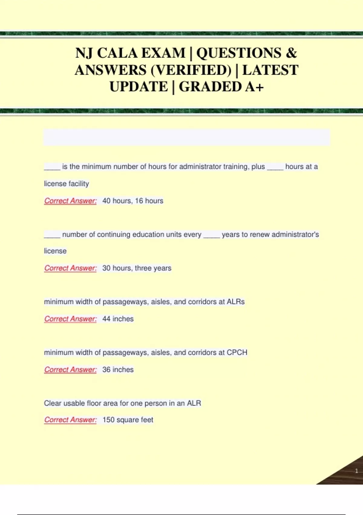 NJ CALA EXAM PACK | QUESTIONS & ANSWERS (VERIFIED) | LATEST UPDATE ...