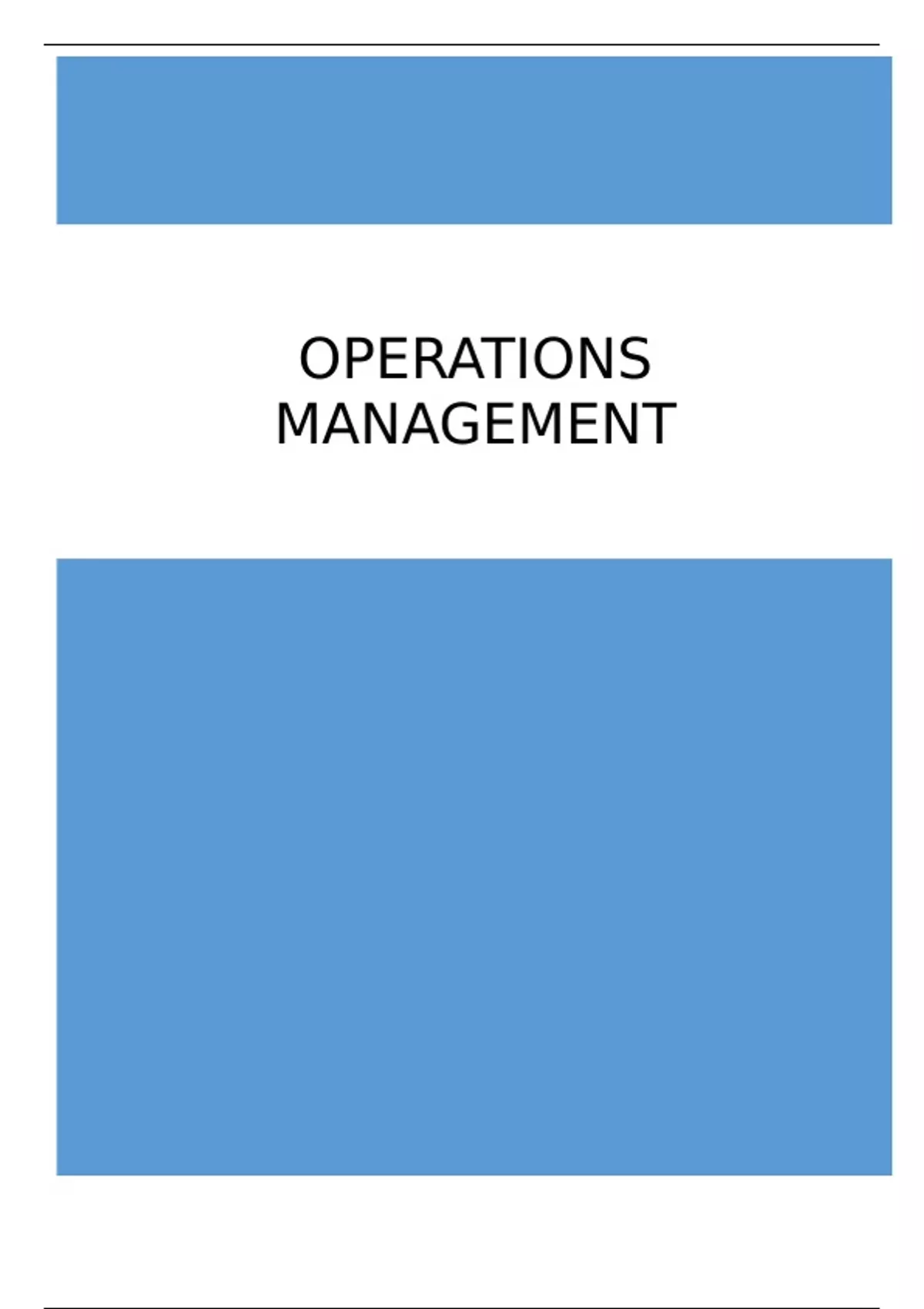 Operations Management Assignment (How can it lead to success and ...