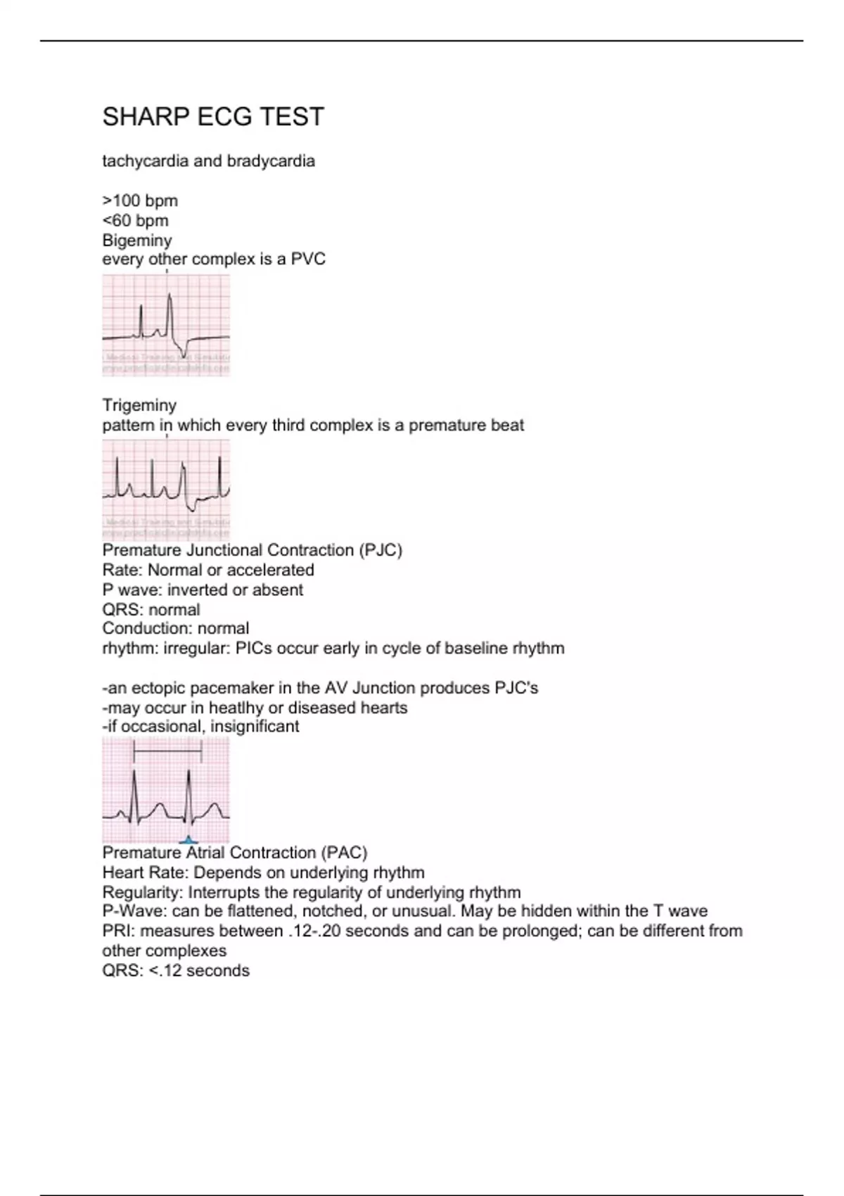 SHARP ECG TEST - SHARP ECG - Stuvia US
