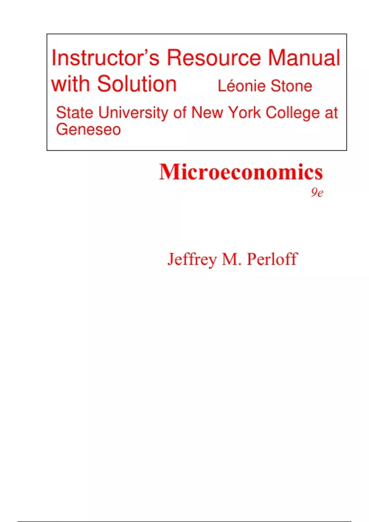 Solution Manual For Microeconomics 9th Edition By Jeffrey Perloff (All ...