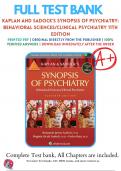 Test Bank For Kaplan and Sadocks Synopsis of Psychiatry 11th Edition ...