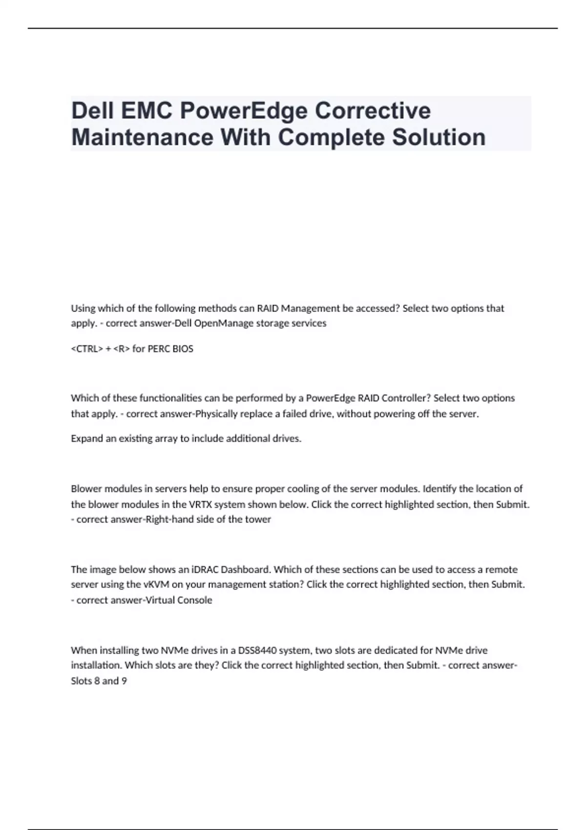 Dell EMC PowerEdge Corrective Maintenance With Complete Solution - Dell ...