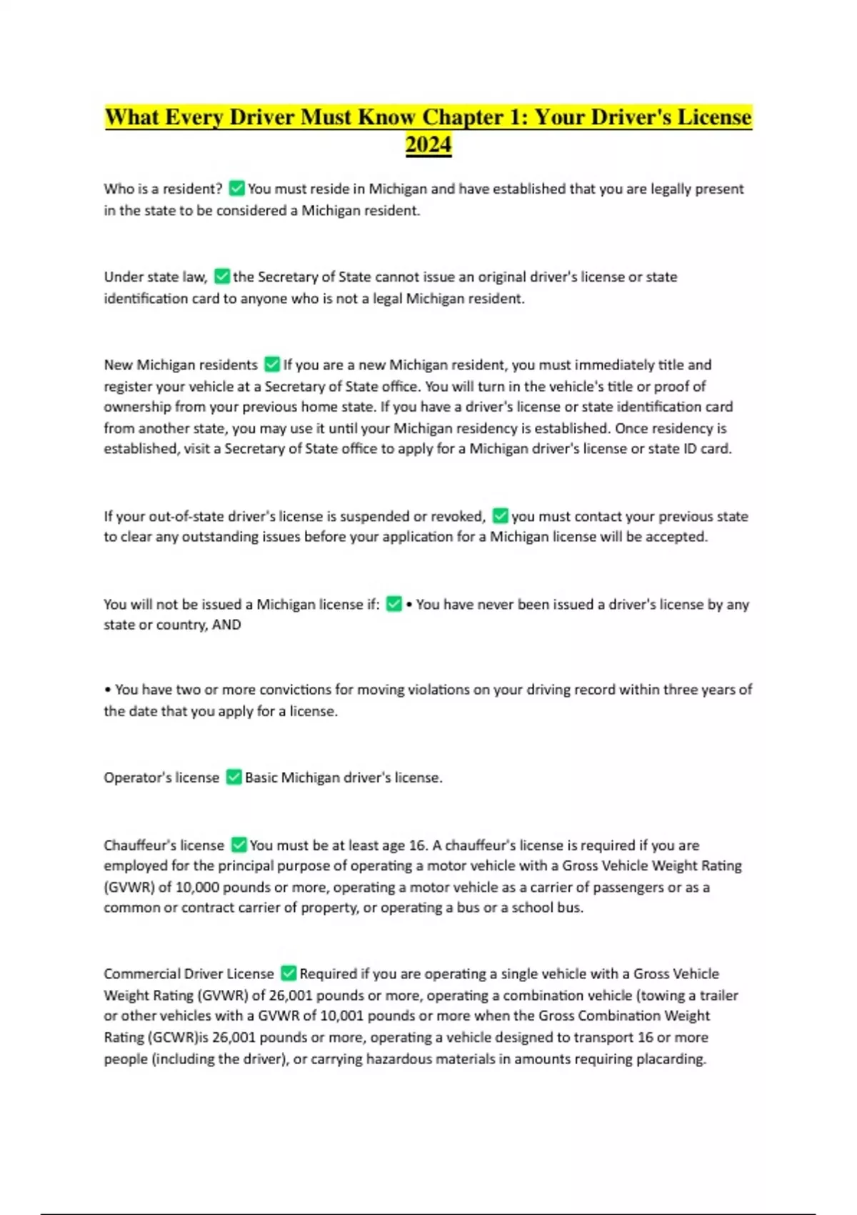 What Every Driver Must Know Chapter 1: Your Driver's License 2024 ...