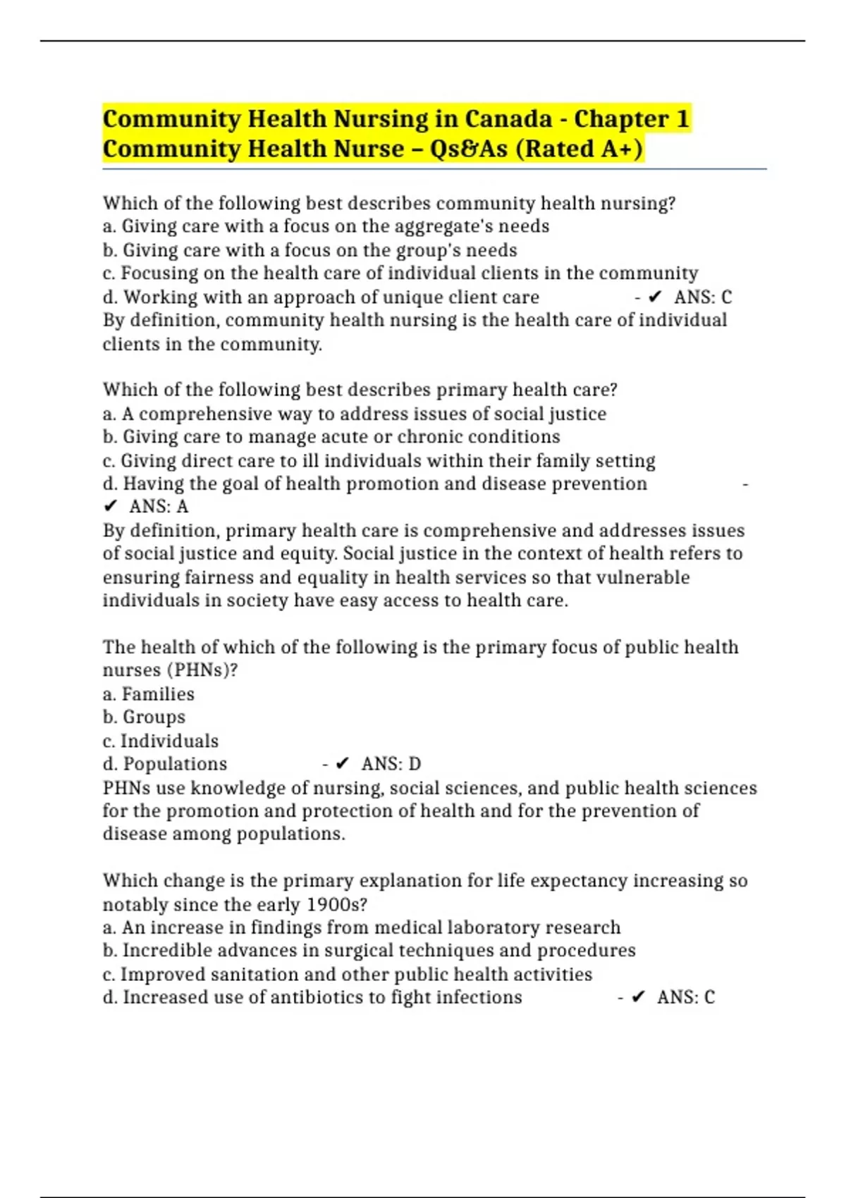 Community Health Nursing in Canada - Chapter 1 Community Health Nurse ...