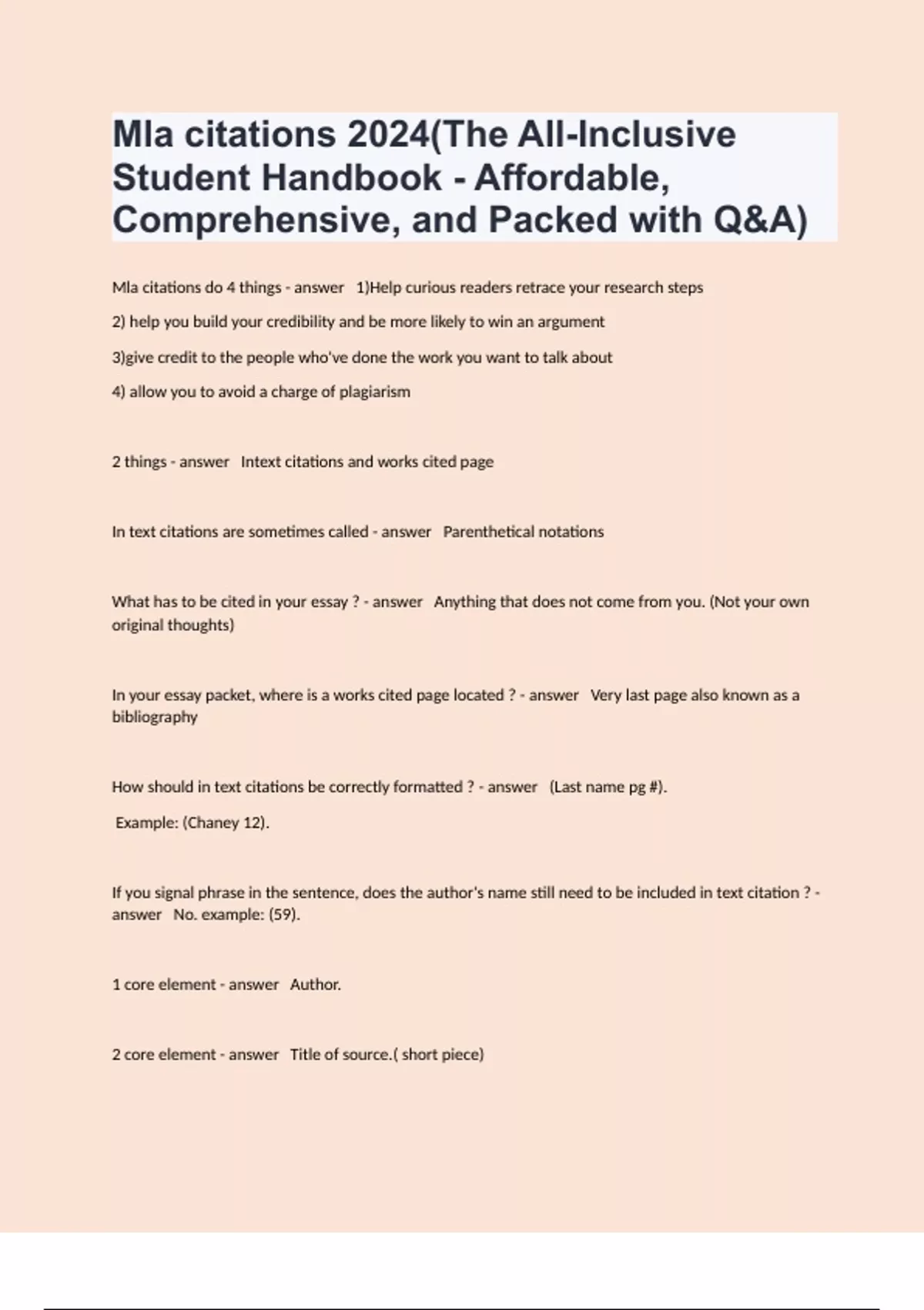 Mla citations 2024(The All-Inclusive Student Handbook - Affordable ...