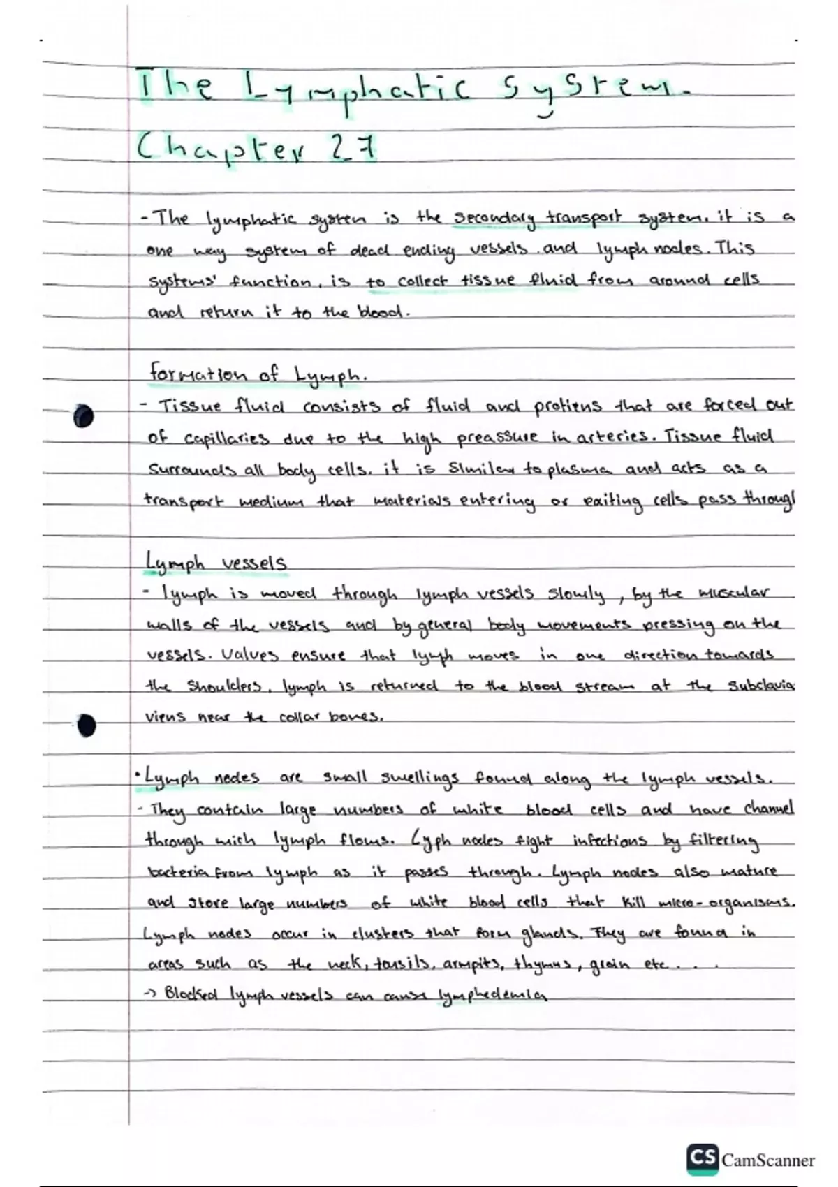 The Lymphatic System - Biology - Stuvia US