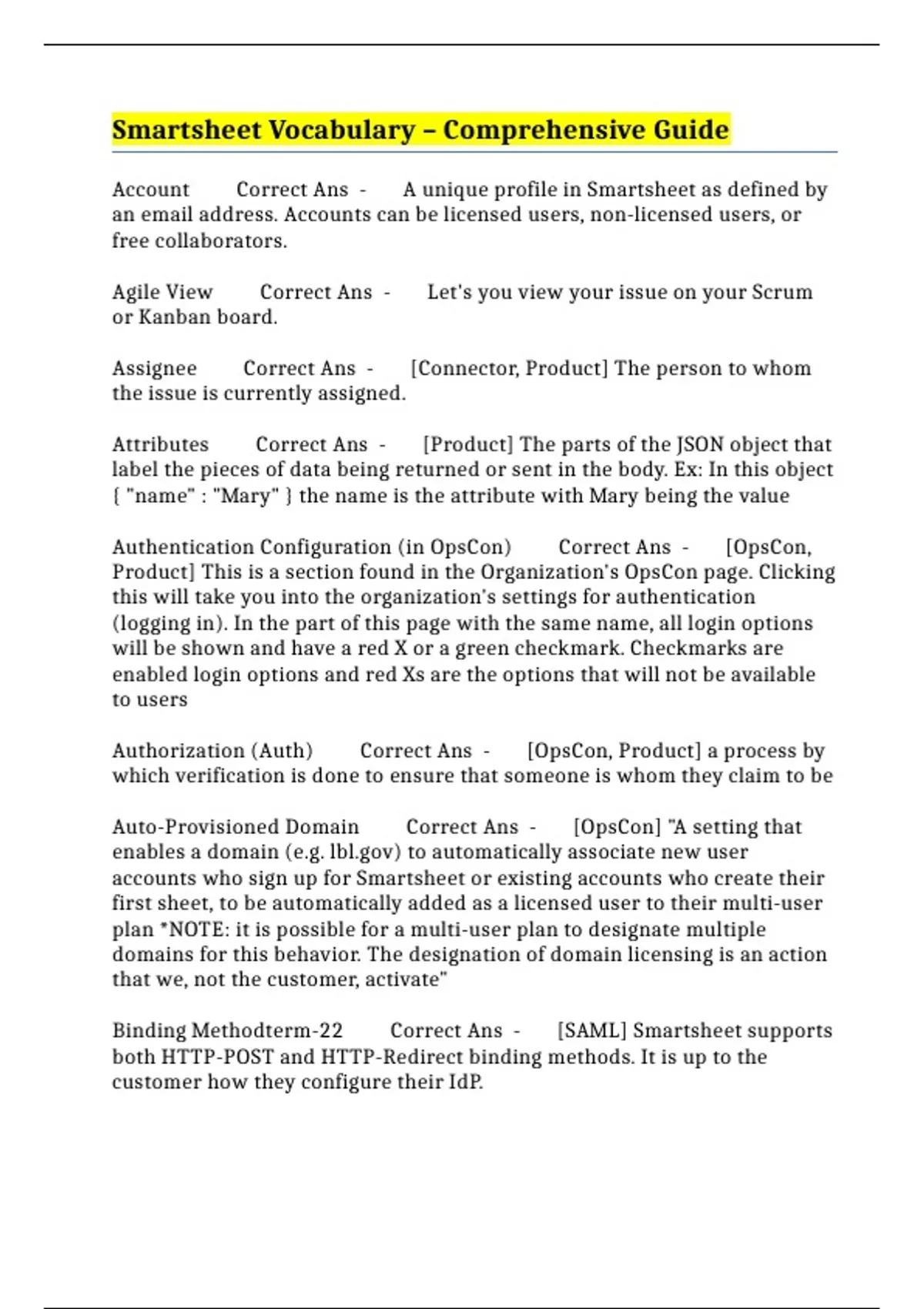 Smartsheet Vocabulary – Comprehensive Guide - Smartsheet Certification ...