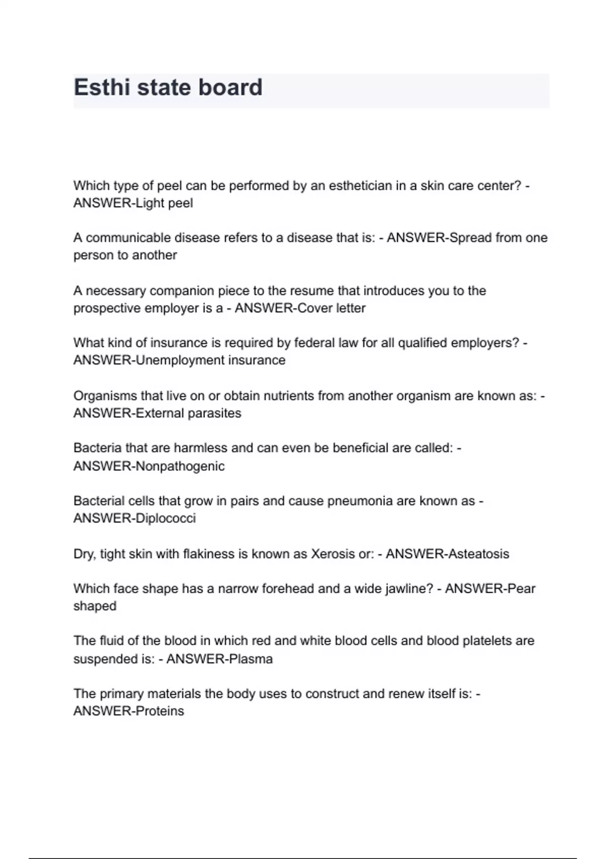 Esthi state board test with complete solution - Esthi state board ...