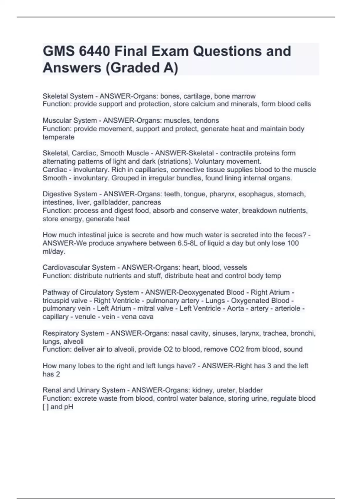 GMS 6440 Final Exam Questions and Answers (Graded A) - GMS 6440 - Stuvia US