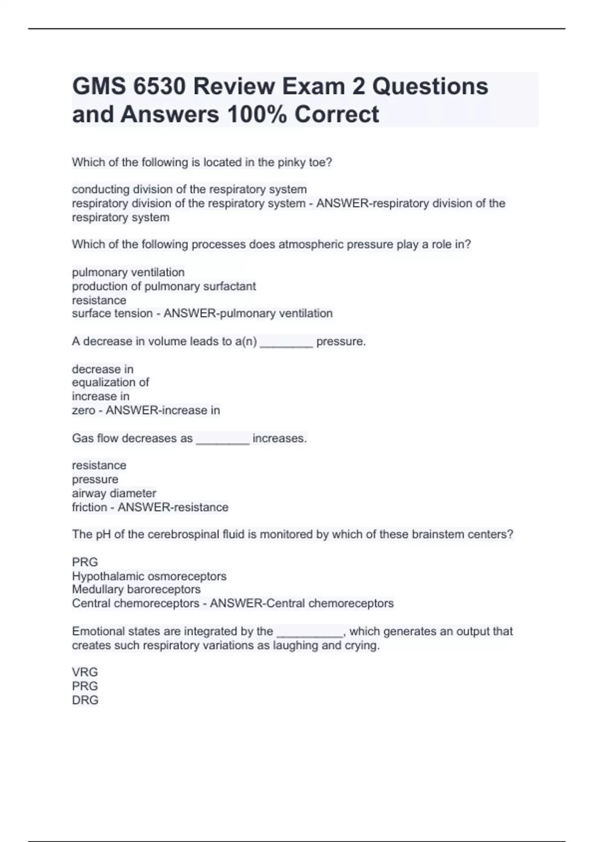 GMS 6530 Review Exam 2 Questions and Answers 100% Correct - GMS 6530 - Stuvia US