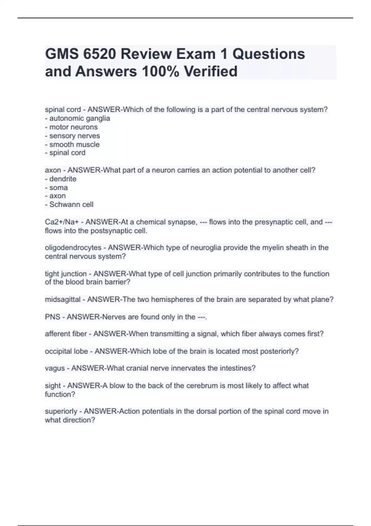 GMS 6520 Review Exam 1 Questions and Answers 100% Verified - GMS 6520 - Stuvia US