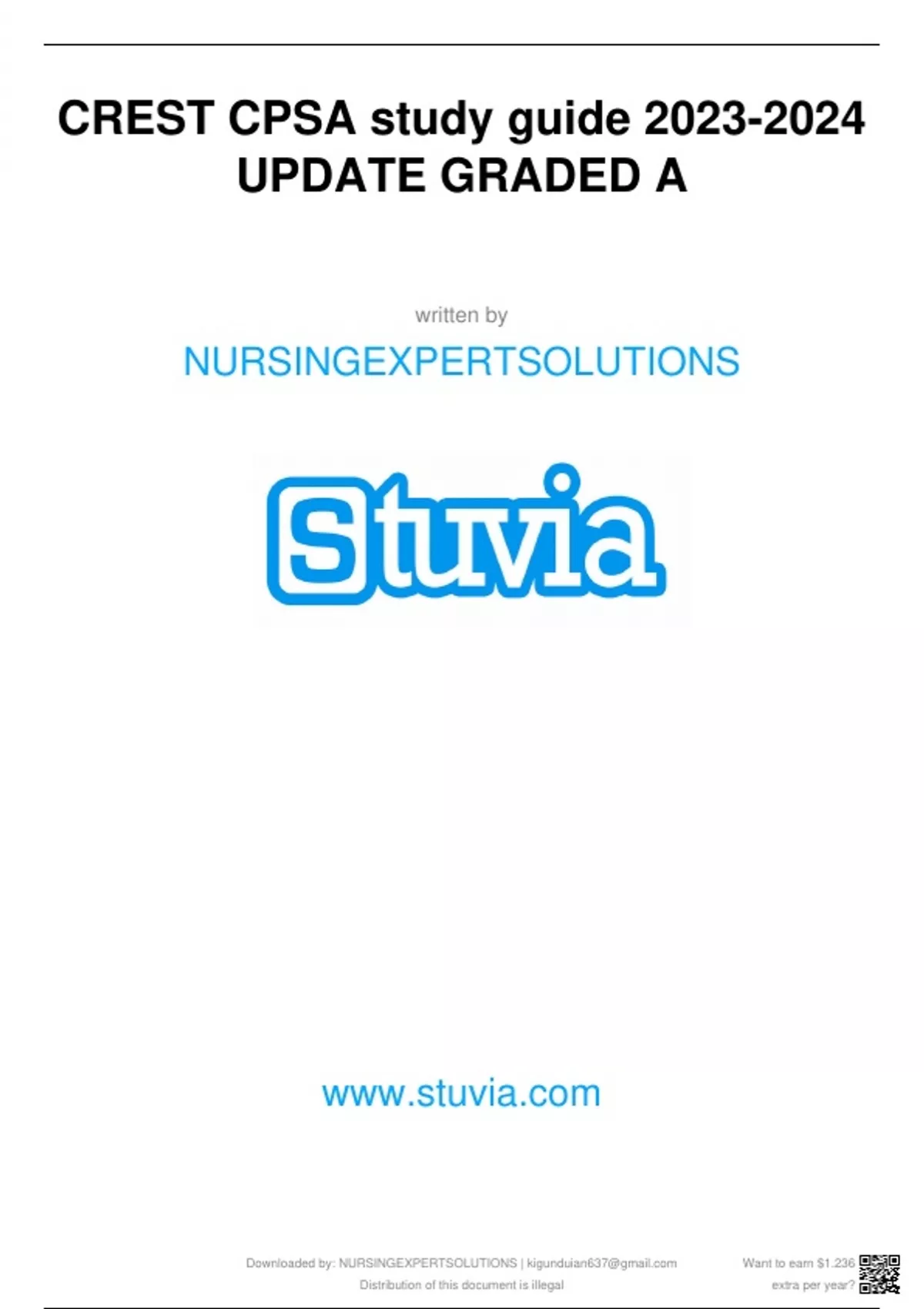 CREST CPSA study guide UPDATE GRADED A - CREST CPSA - Stuvia US