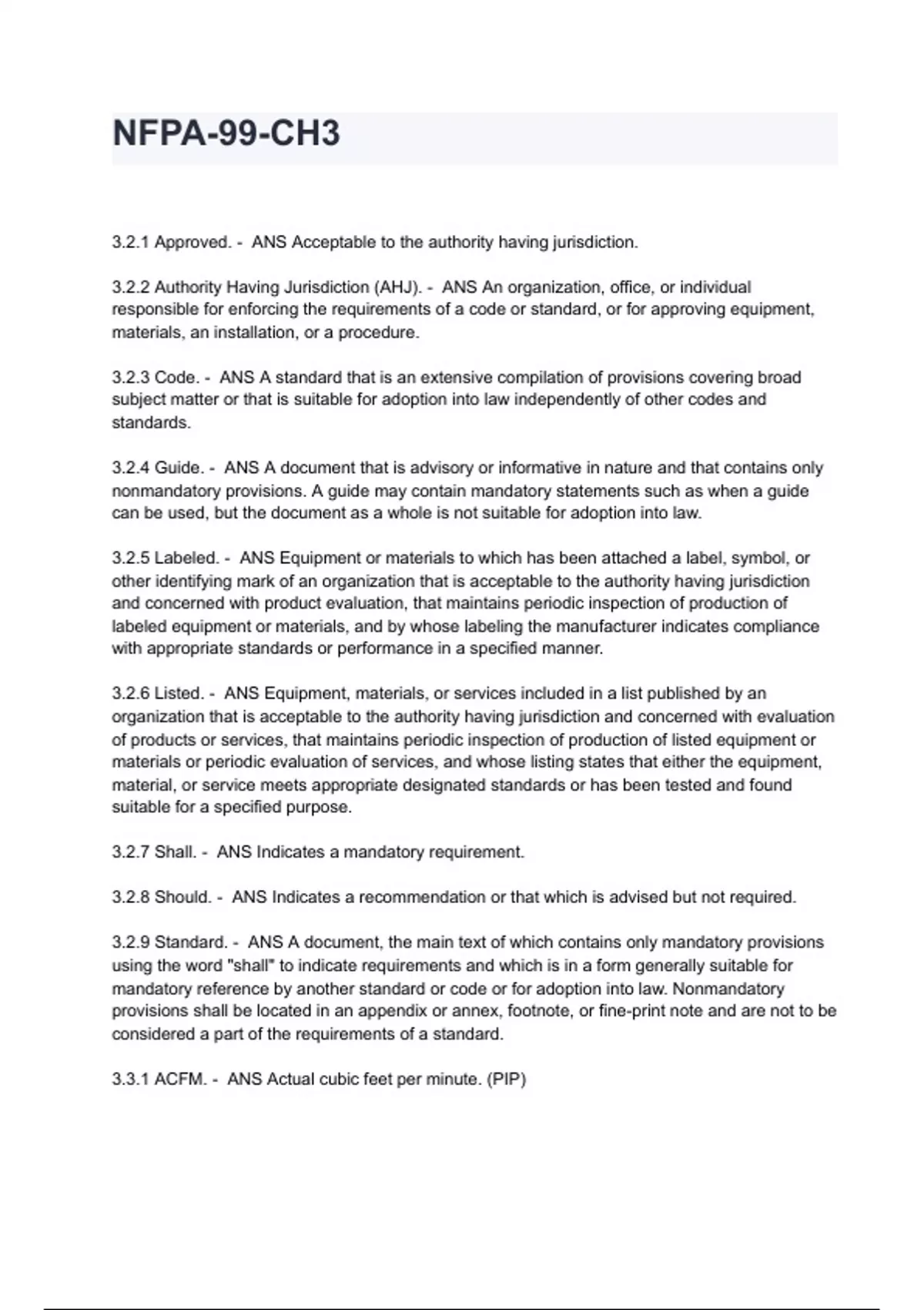 NFPA-99-CH3 Questions & Answers 2024 ( A+ GRADED 100% VERIFIED) - Nfpa ...