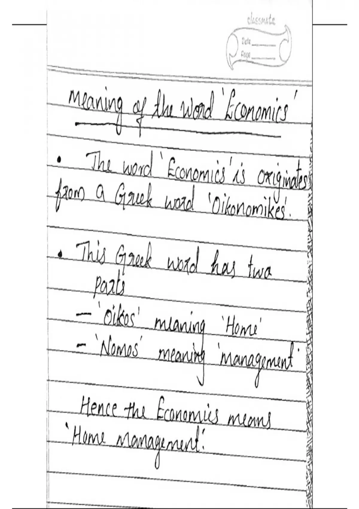 Meaning and definition and classification of economics - ECO1b01 ...