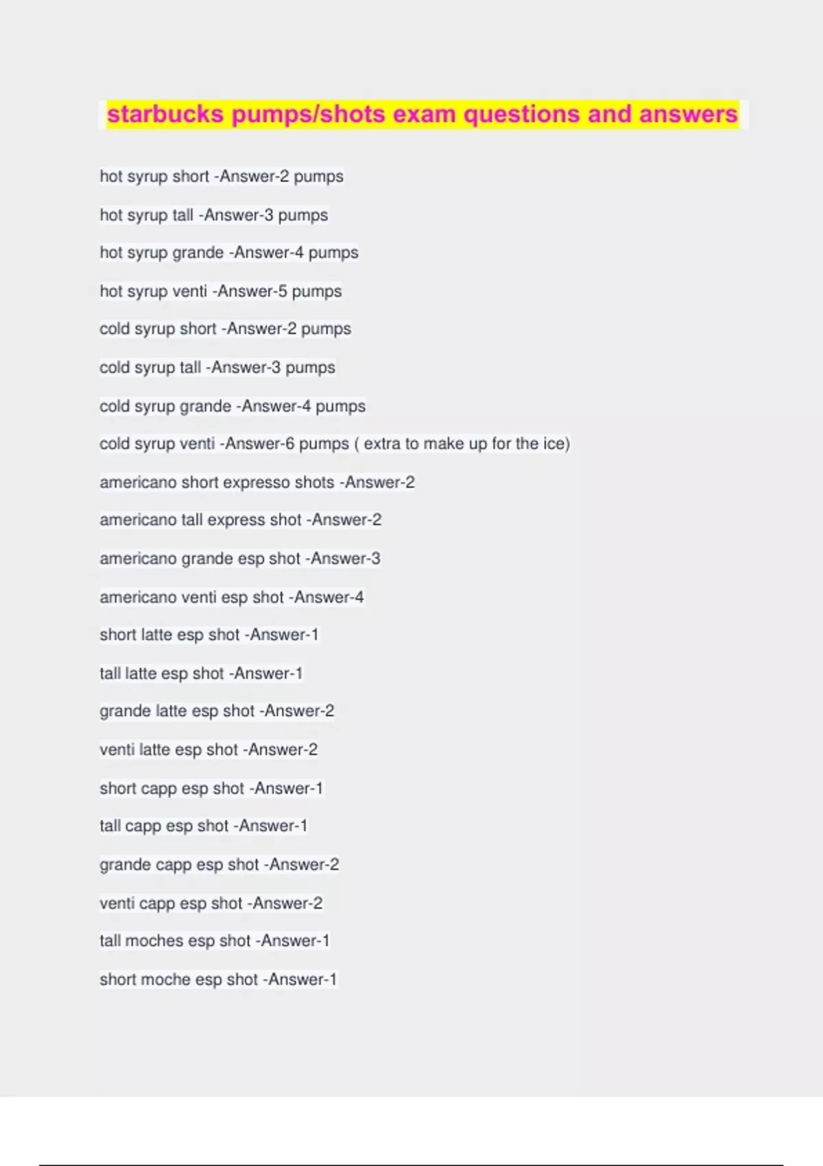 Starbucks Bundled Exams Questions and Answers (Full Pack Solutions 100% ...