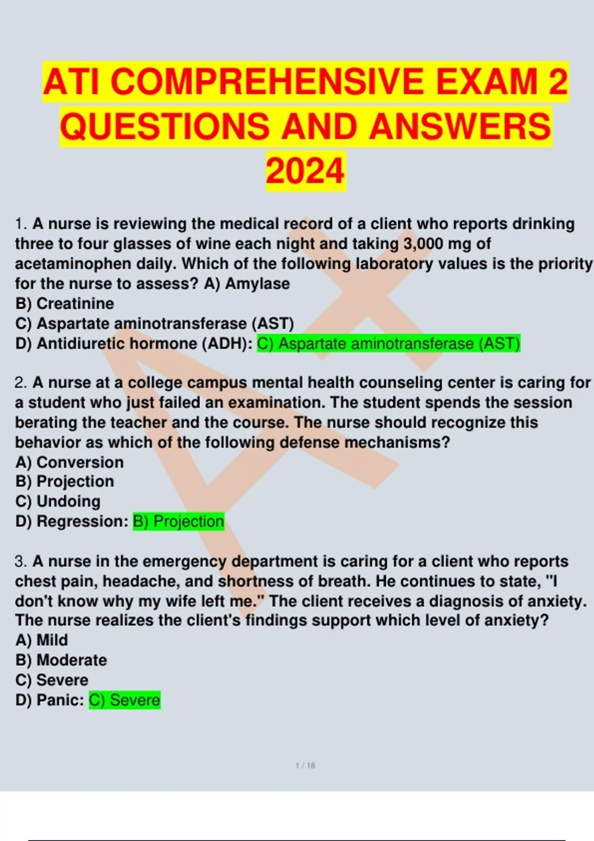 ATI COMPREHENSIVE EXAM 2 QUESTIONS AND VERIFIED ANSWERS 2024 - ATI ...