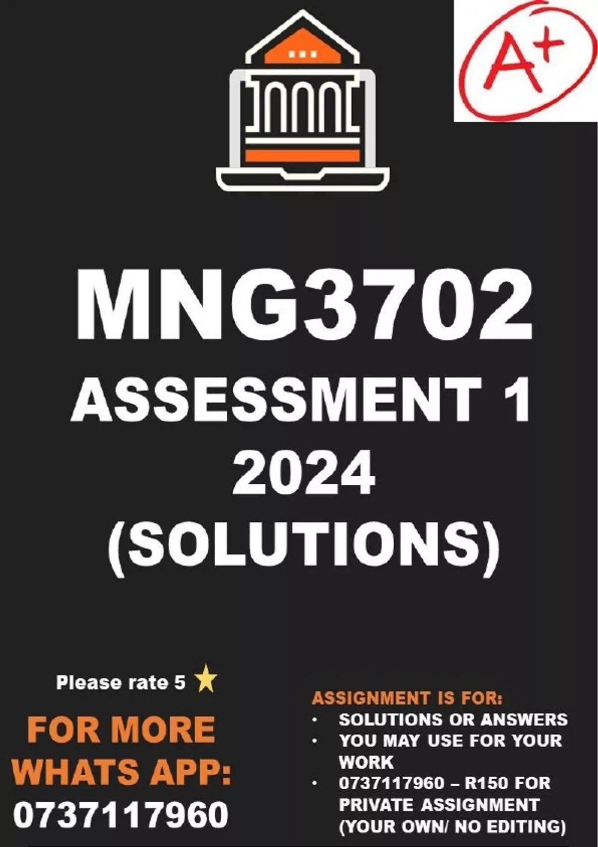 MNG3702 Assignment 1 Semester 1 2024 (Solutions) - Management (MNG3702 ...