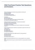 CNA Final Exam Practice Test Questions and Answers - CNA - Certified ...
