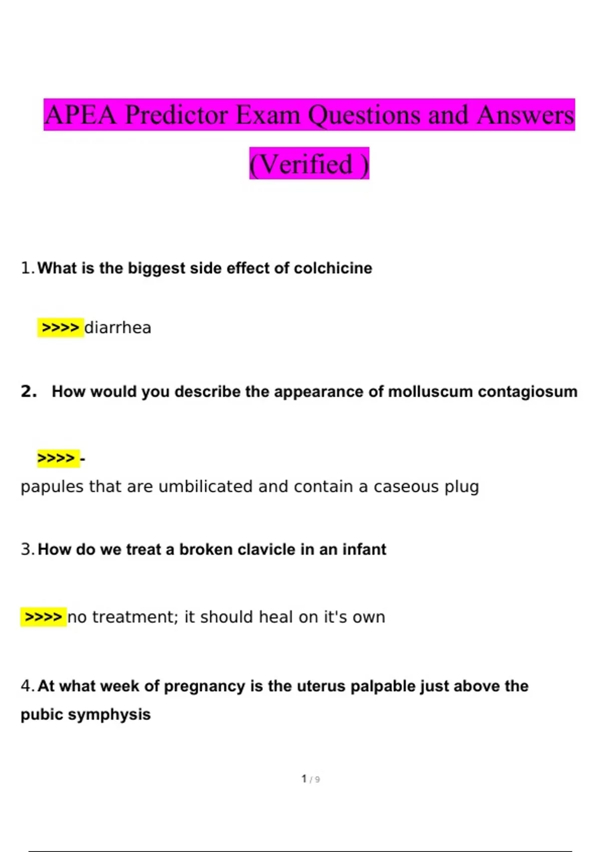 APEA Predictor Exam 2023 Questions and Answers(Verified Answers) - Apea - Stuvia US