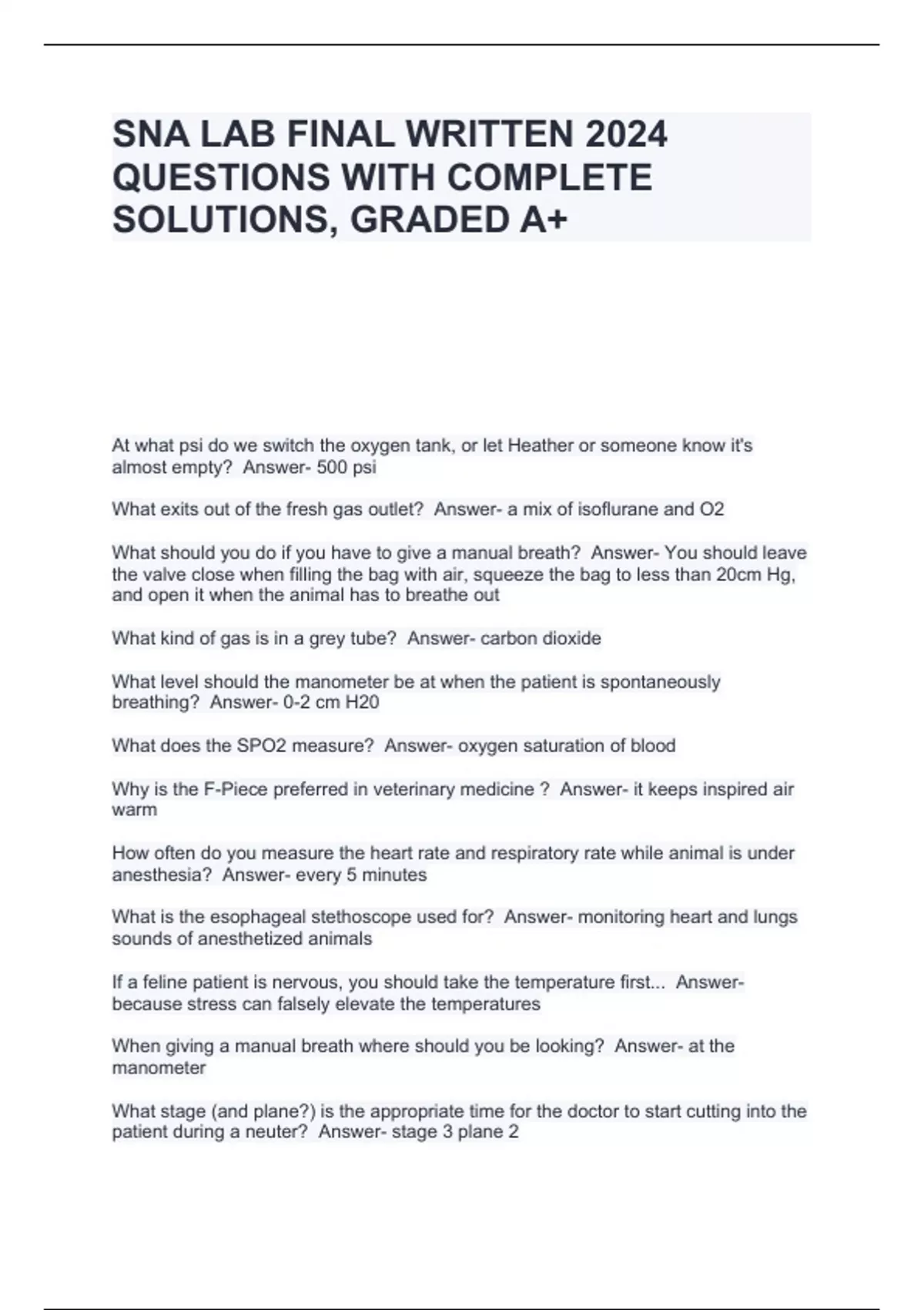SNA LAB FINAL WRITTEN 2024 QUESTIONS WITH COMPLETE SOLUTIONS, GRADED A+ ...