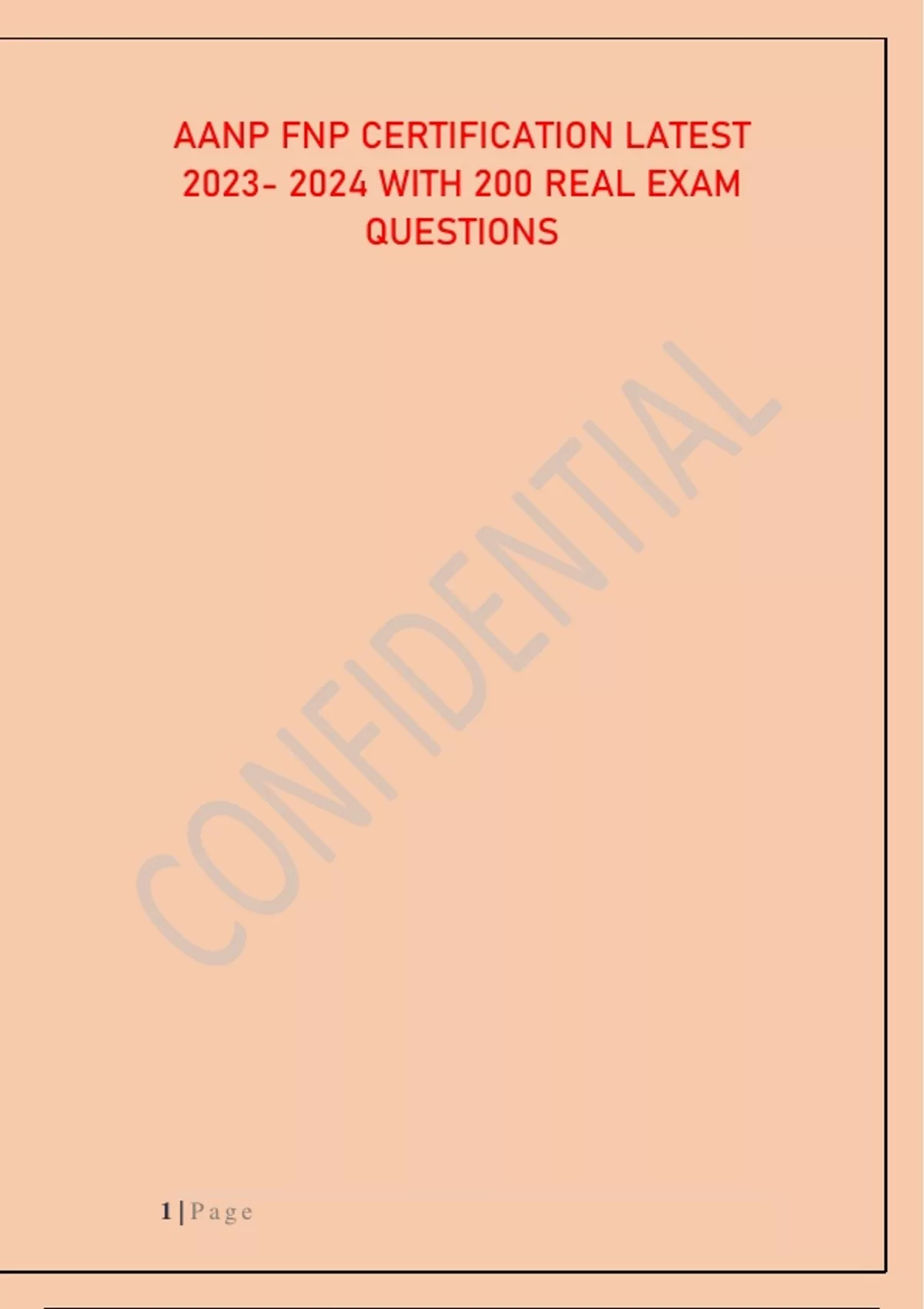 AANP FNP CERTIFICATION LATEST WITH 200 REAL EXAM QUESTIONS AND ANSWERS ...