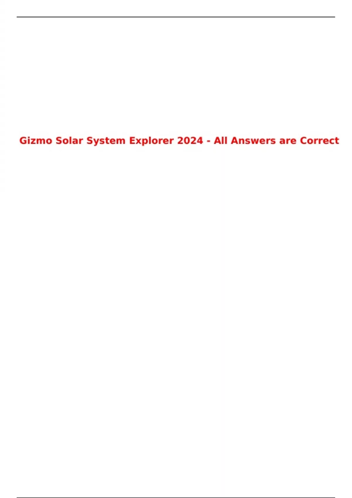 Gizmo Solar System Explorer 2024 - All Answers are Correct - Gizmo ...