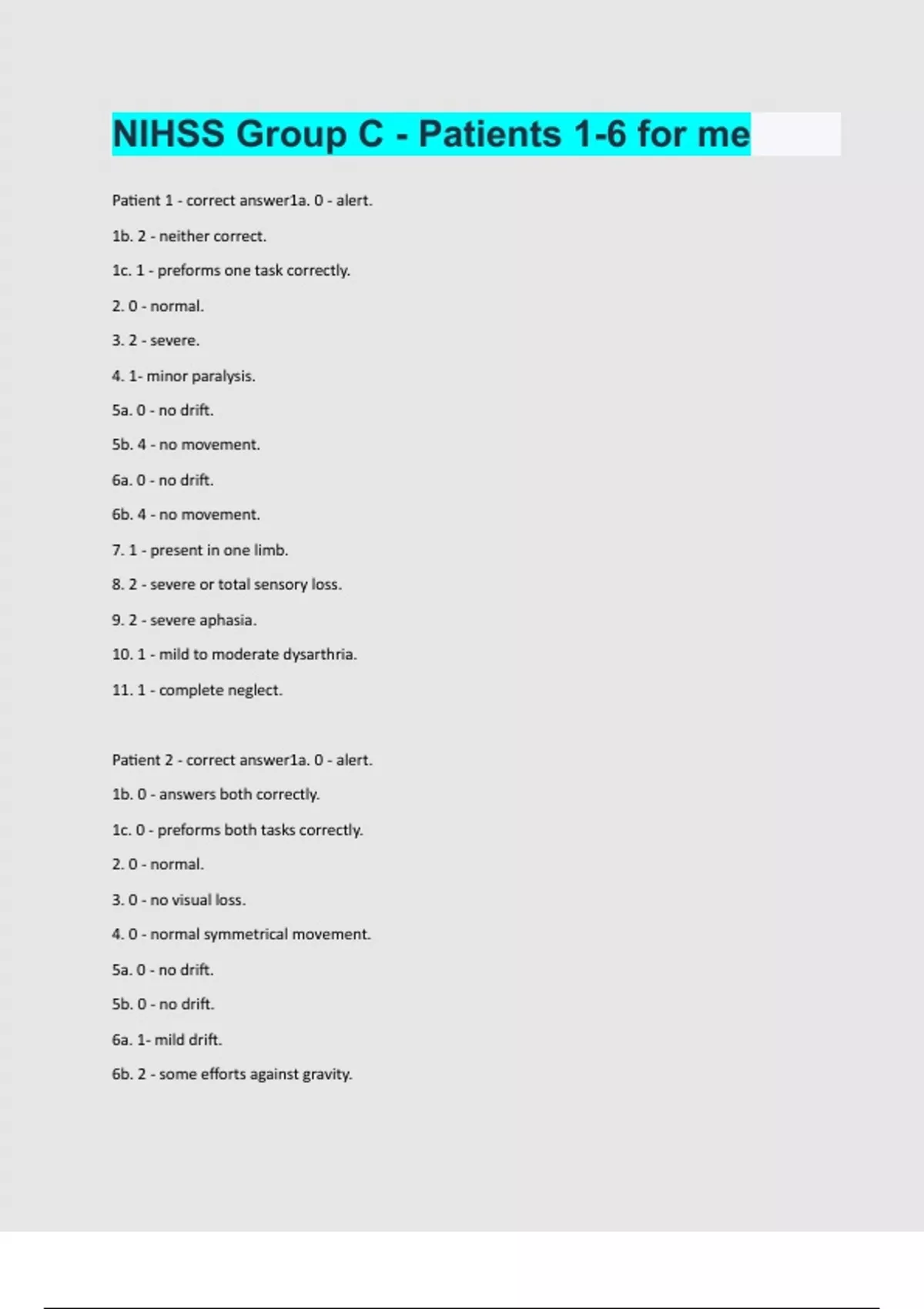 apex nih stroke scale Package deal - Stuvia US