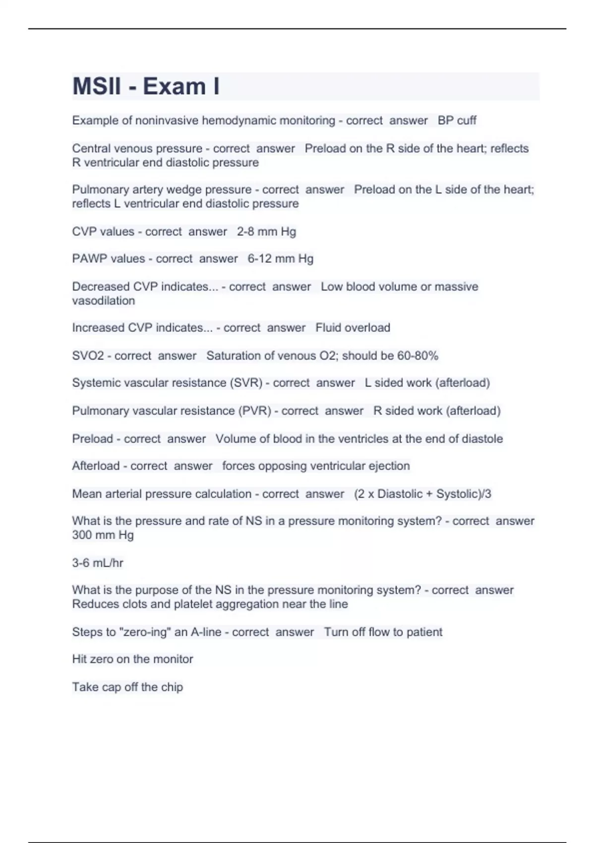 MSII g questions and answers certified 2024 - MSII - Stuvia US
