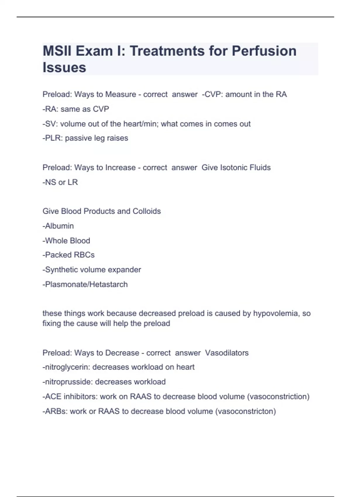 MSII Exam I questions with completed solutions 2024 - MSII - Stuvia US